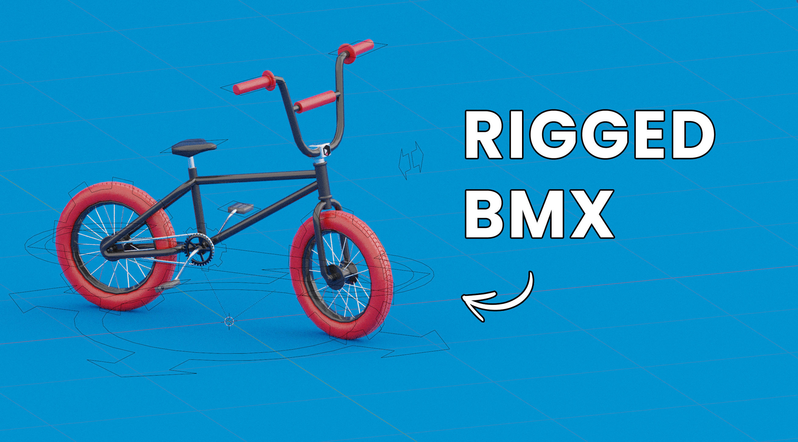 Stylized Cartoon rigged BMX bicycle 3D model rigged | CGTrader