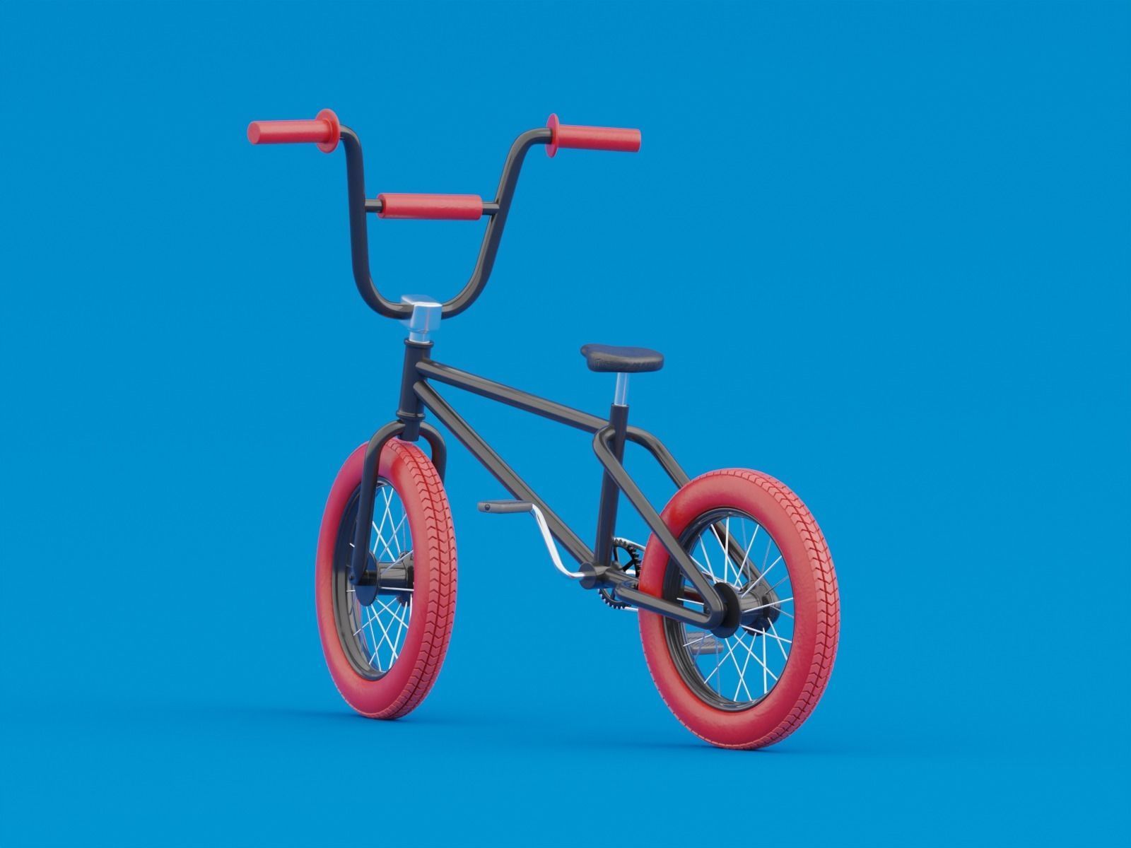 Stylized Cartoon rigged BMX bicycle 3D model rigged | CGTrader