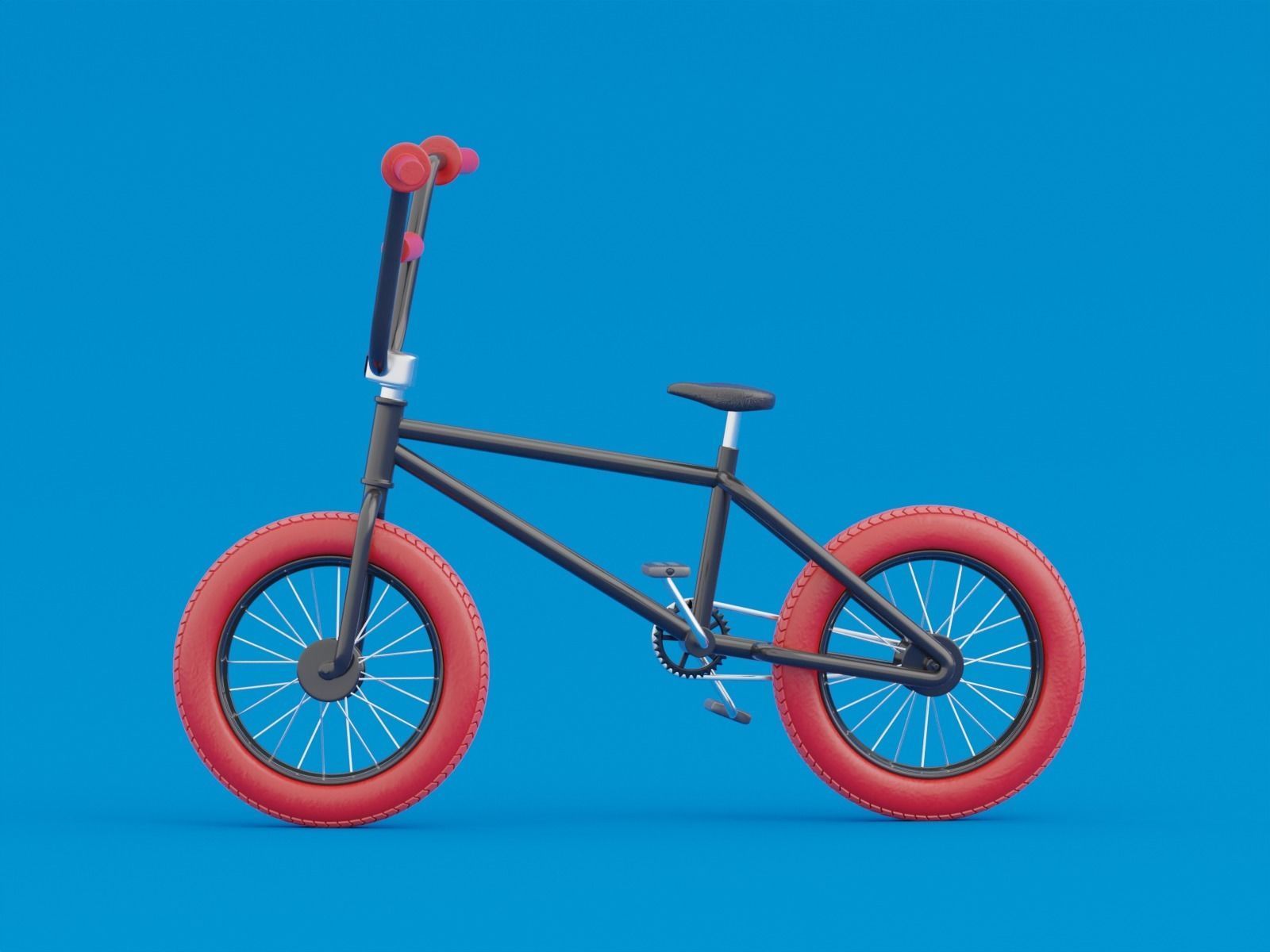 Stylized Cartoon rigged BMX bicycle 3D model rigged | CGTrader