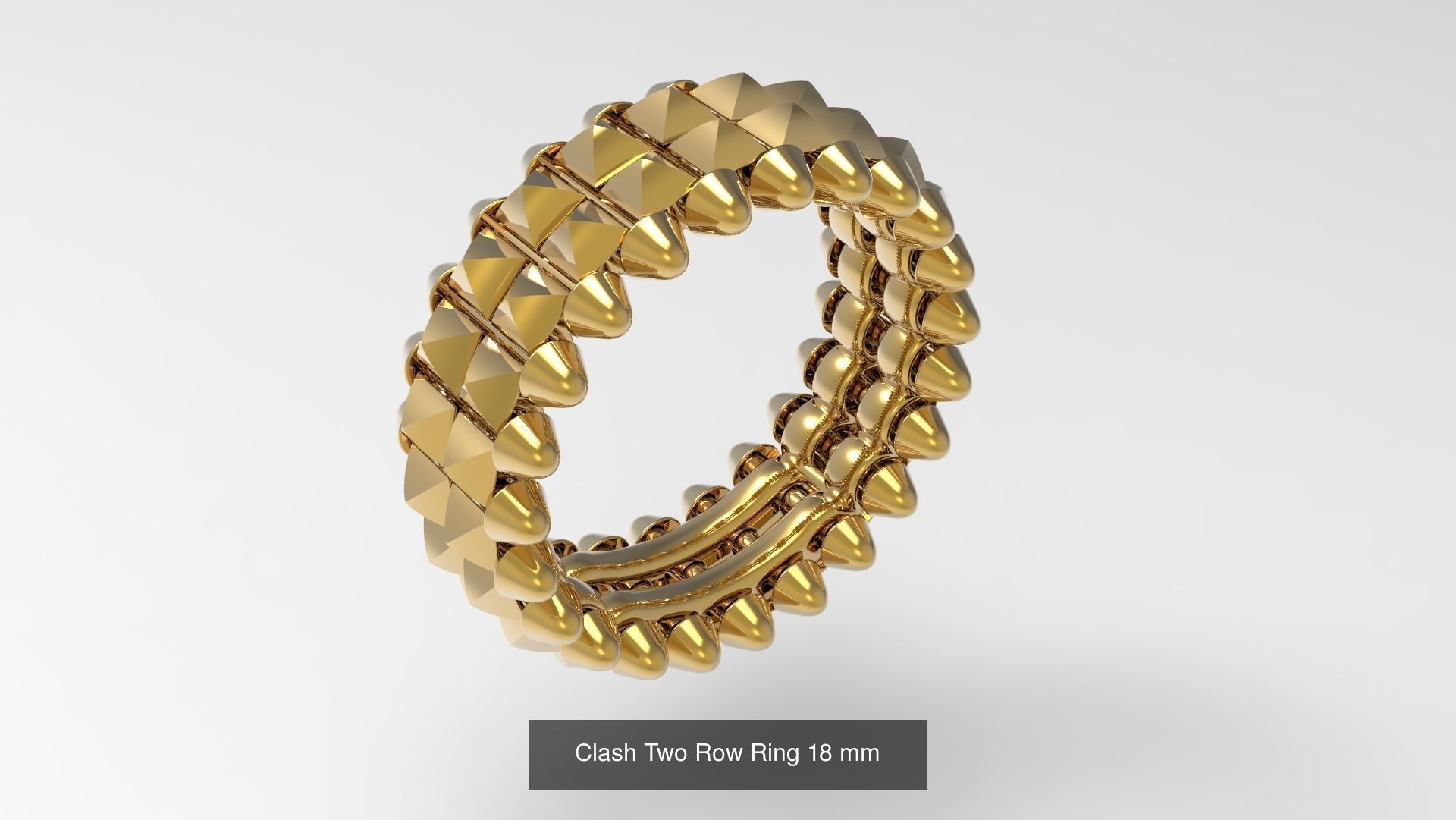 Clash Two Row Ring Collection 3D printable | CGTrader