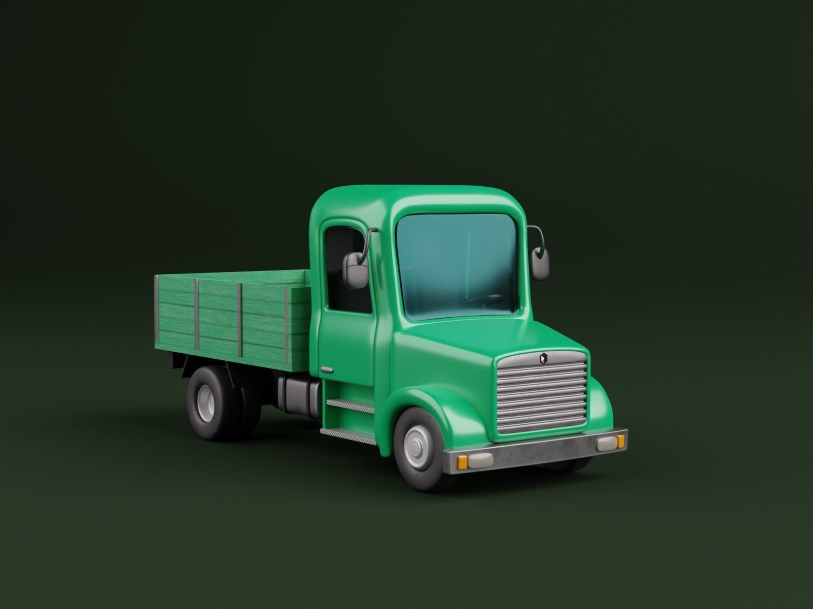 Stylized Cartoon Rigged Open Back Truck 3D model rigged | CGTrader