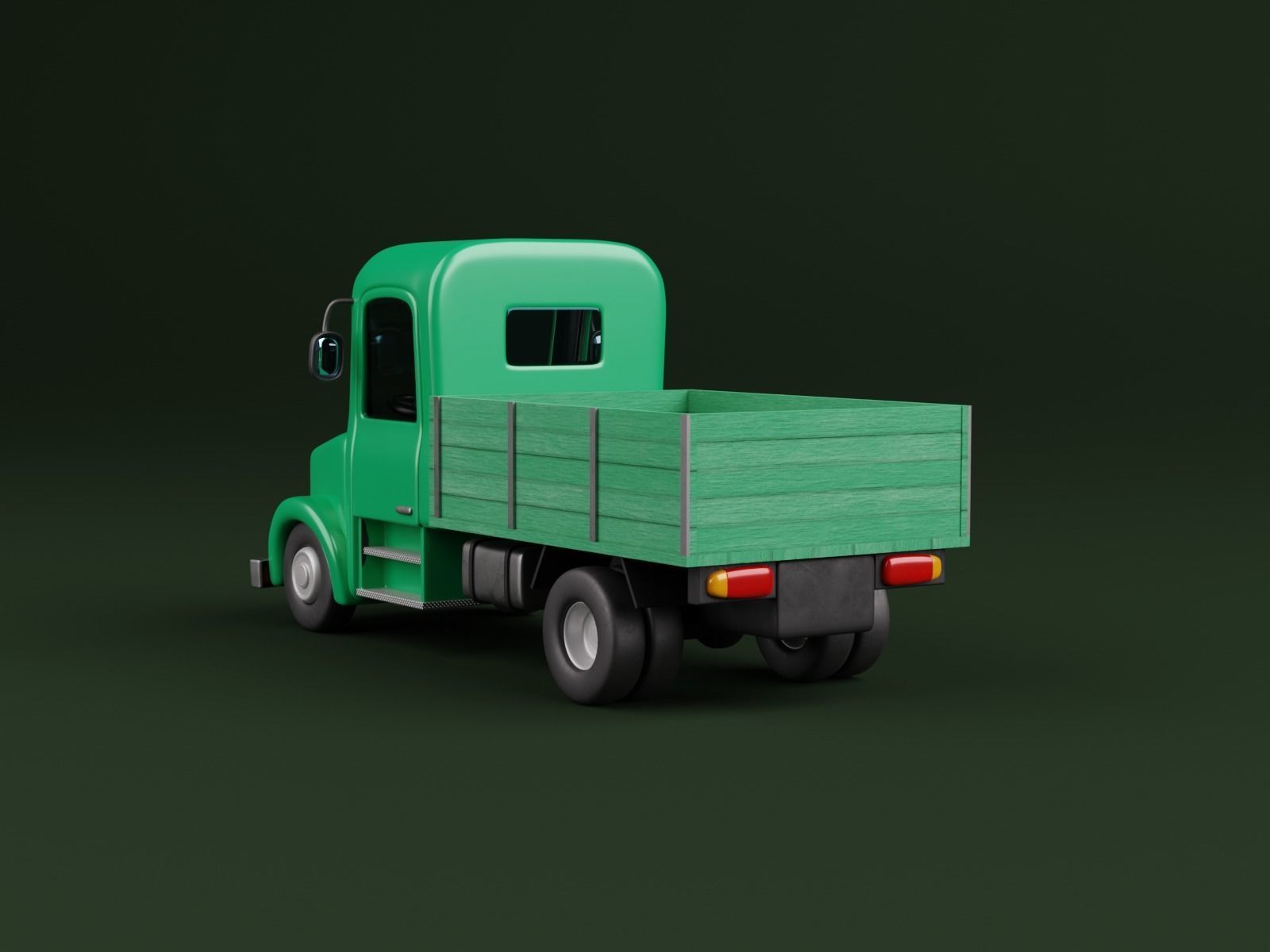 Stylized Cartoon Rigged Open Back Truck 3D model rigged | CGTrader