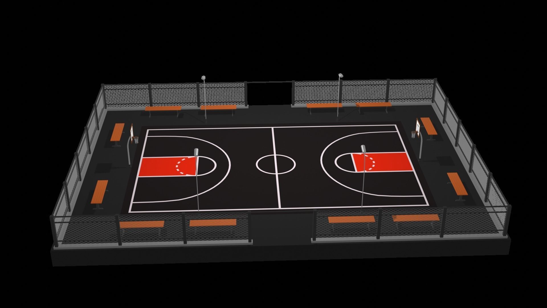 3D model Basketball court A2 VR / AR / low-poly | CGTrader