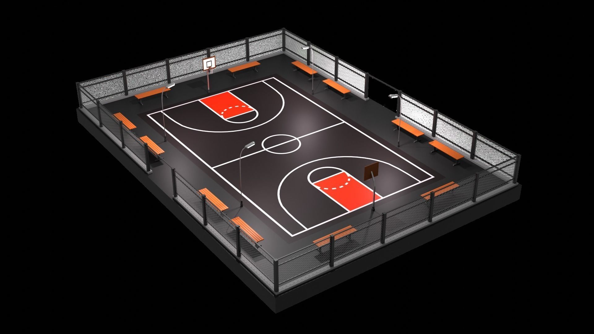 3D model Basketball court A2 VR / AR / low-poly | CGTrader