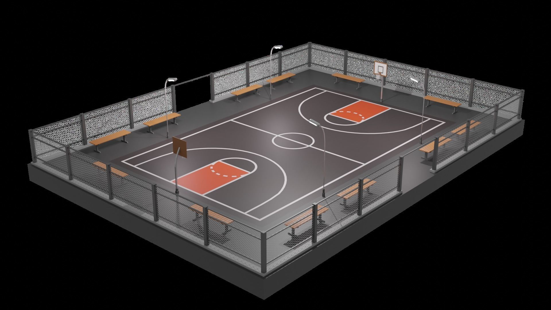 3D model Basketball court A2 VR / AR / low-poly | CGTrader