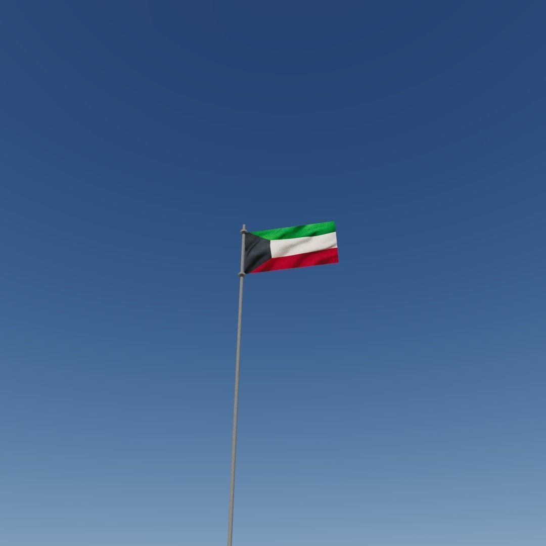 3D model Flag of Kuwait VR / AR / low-poly animated | CGTrader