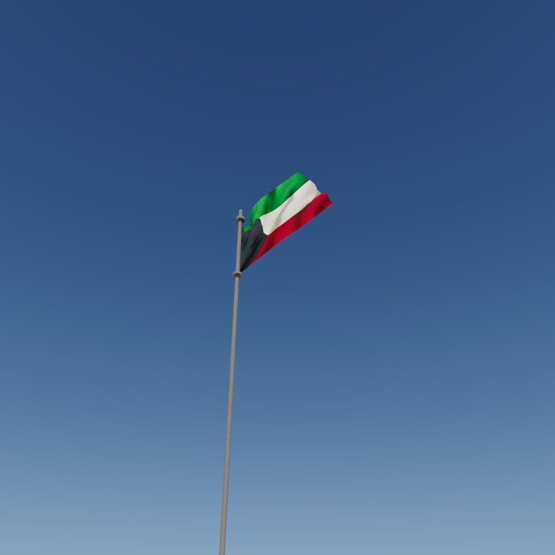 3D model Flag of Kuwait VR / AR / low-poly animated | CGTrader