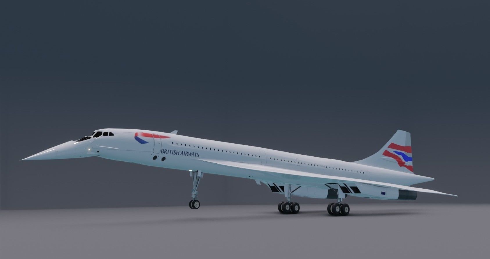 Concorde 3D model animated rigged | CGTrader