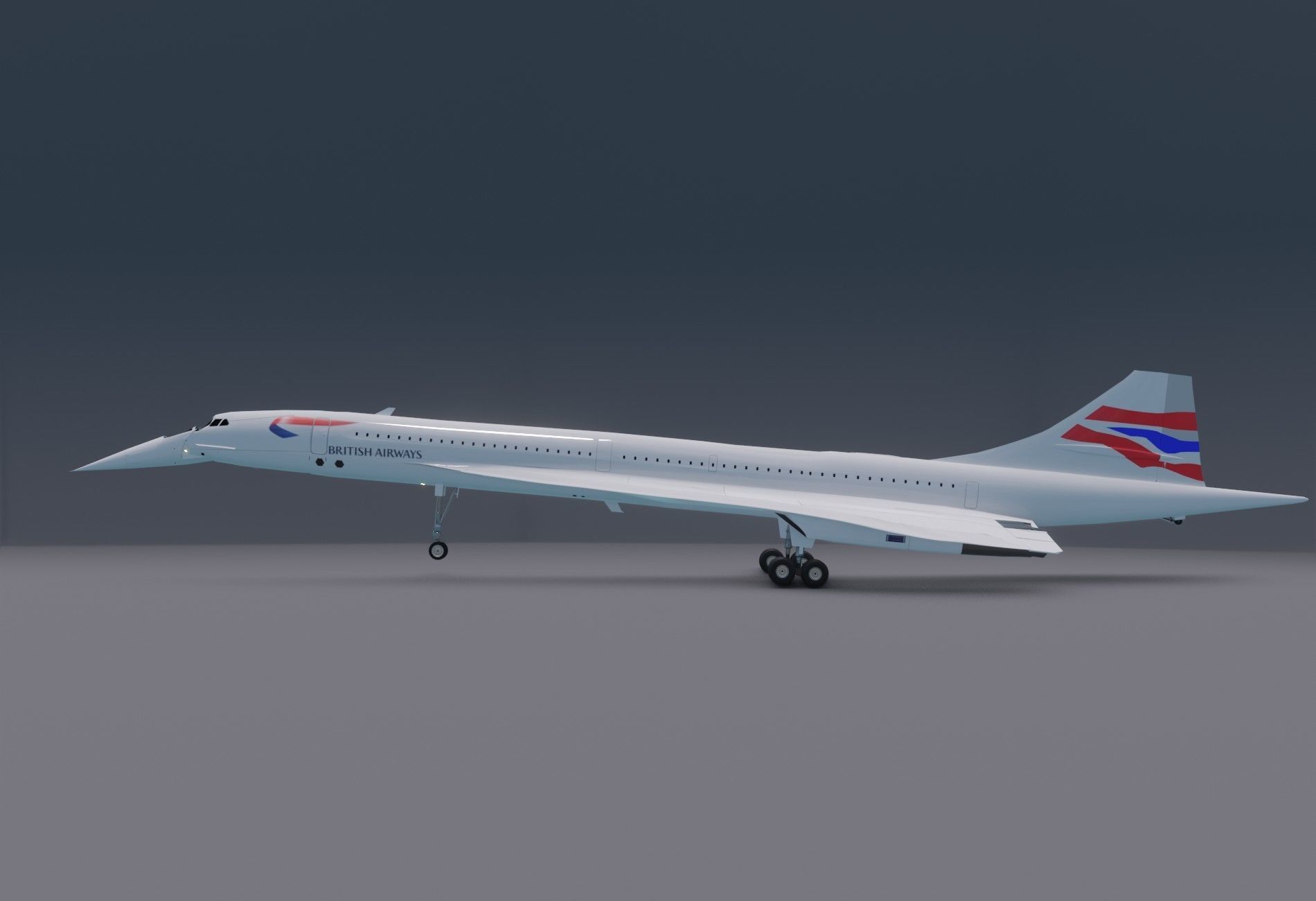 Concorde 3D model animated rigged | CGTrader
