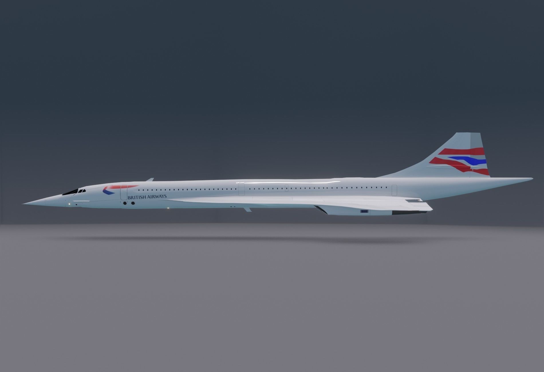 Concorde 3D model animated rigged | CGTrader