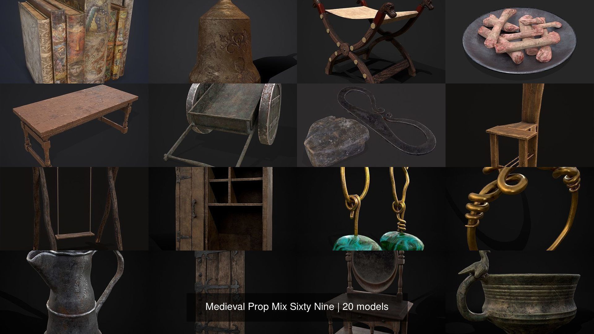 3D Model Collection Medieval Prop Mix Sixty Nine VR / AR / low-poly | CGTrader
