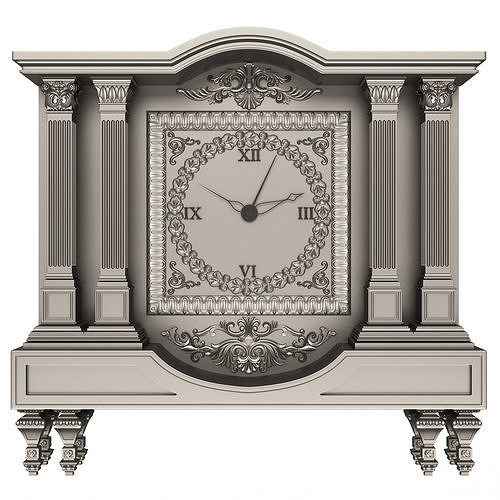 3D model Classic Clock 09 Chrome VR / AR / low-poly | CGTrader