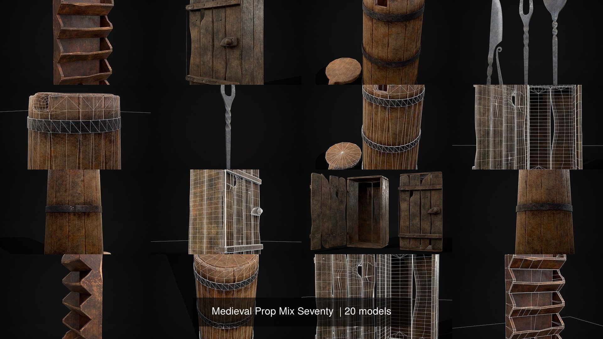 3D Model Collection Medieval Prop Mix Seventy VR / AR / low-poly | CGTrader