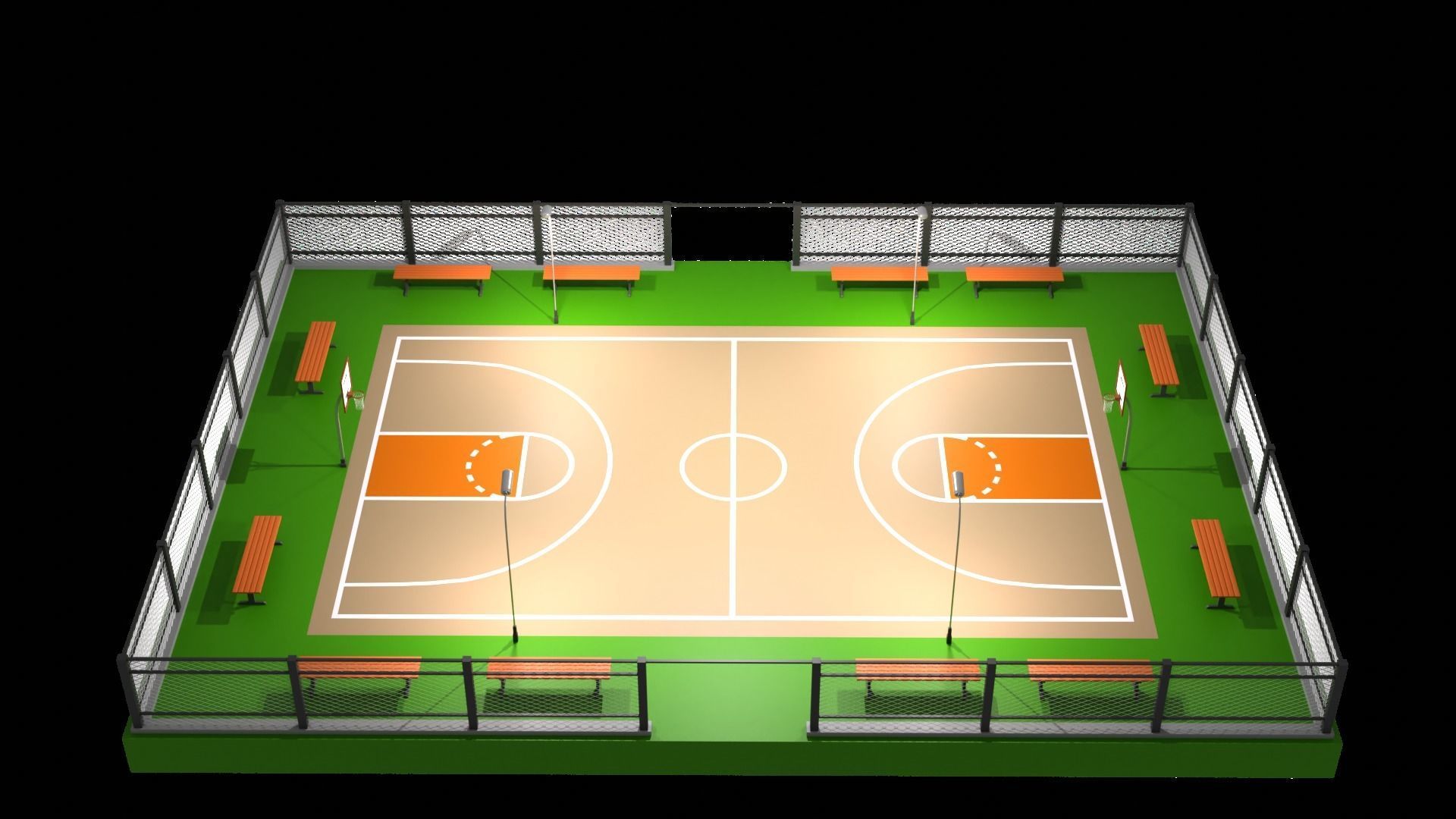 3D model Basketball court A4 VR / AR / low-poly | CGTrader