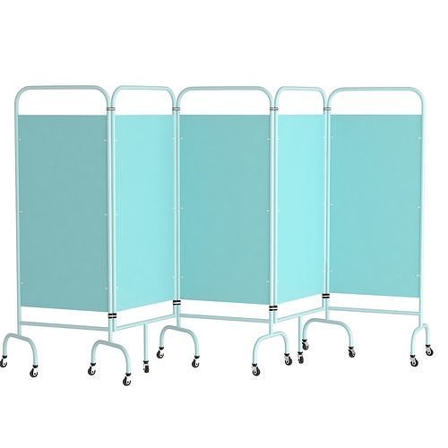 Mobile Folding Hospital Privacy Screen 03 3D model | CGTrader