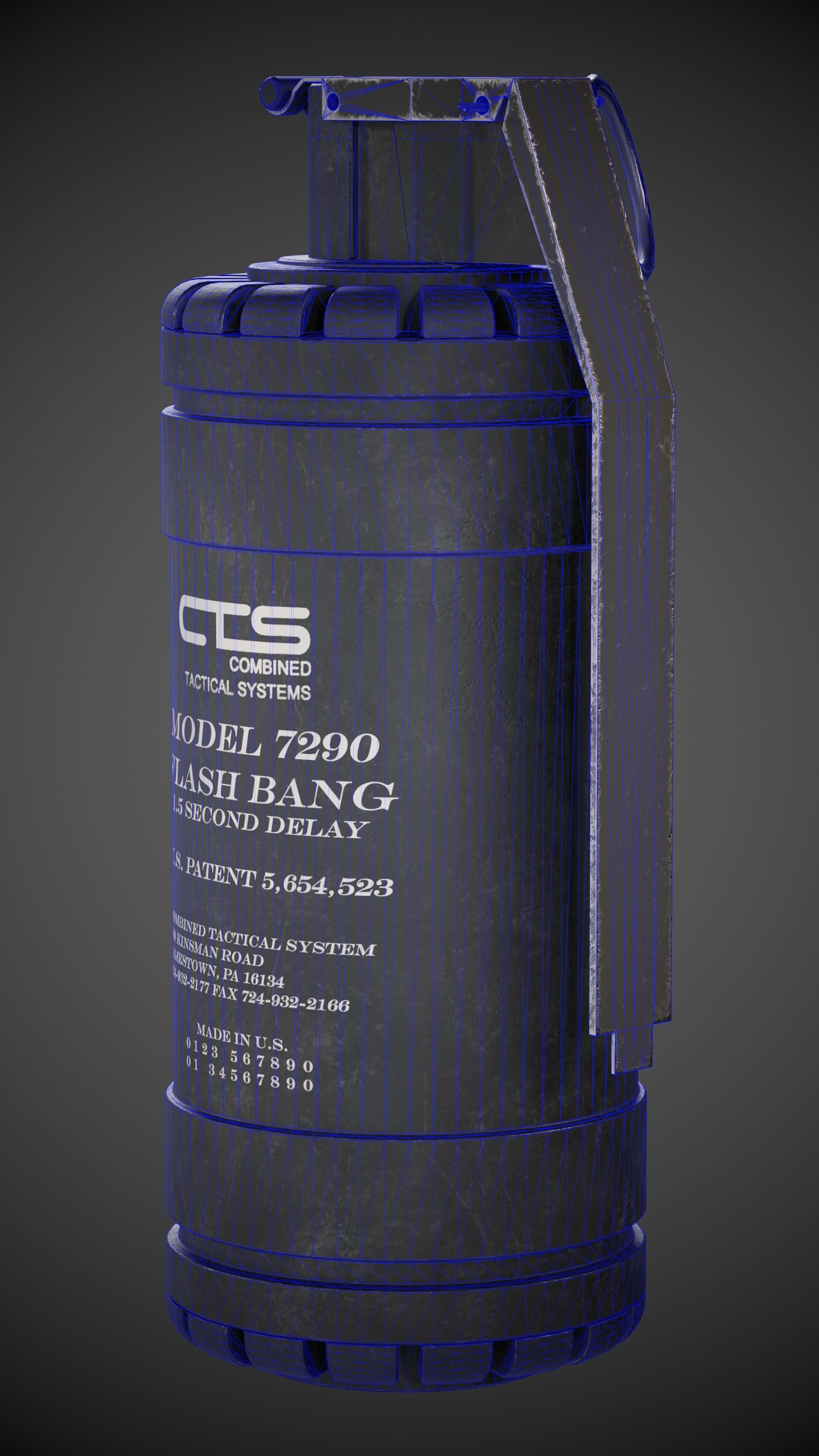 3d Model Flashbang Grenade Vr Ar Low Poly Cgtrader