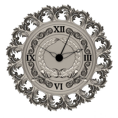 3D model Classic Wall Clock 012 Chrome VR / AR / low-poly | CGTrader