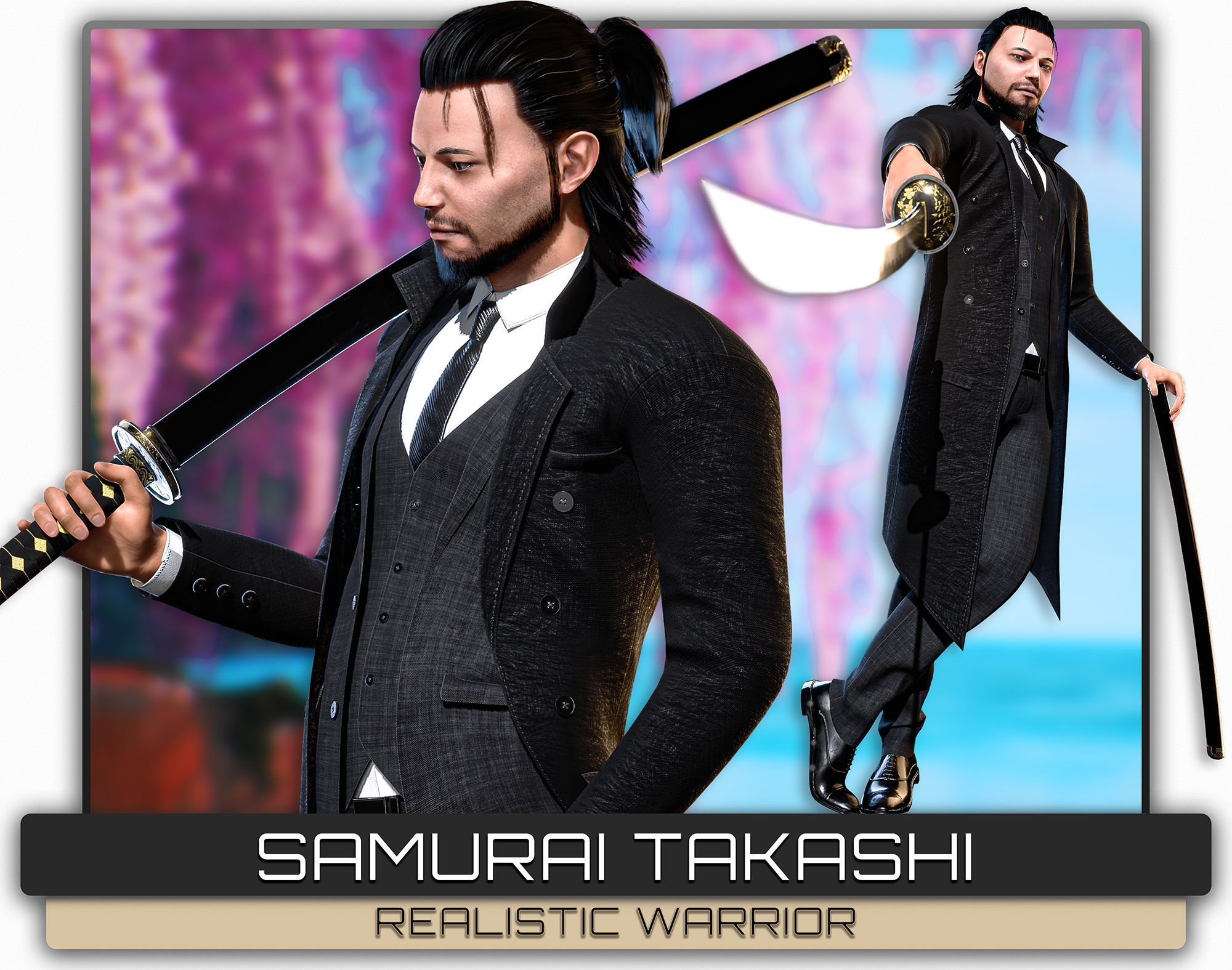 3D model Samurai Takashi - Japane Warrior - Animated Katana Master - 17 ...