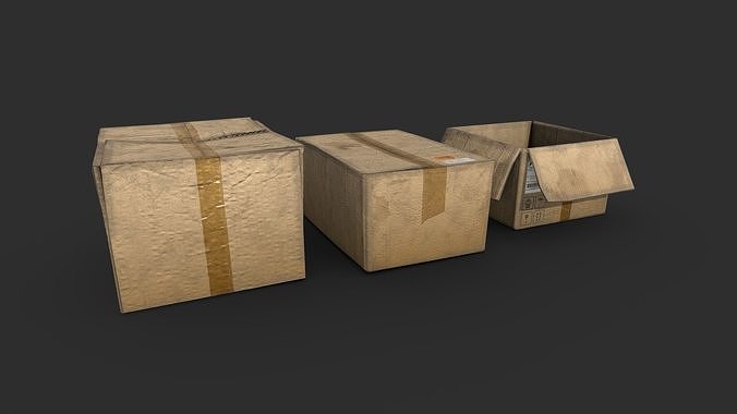 3D model Cardboard boxes VR / AR / low-poly | CGTrader