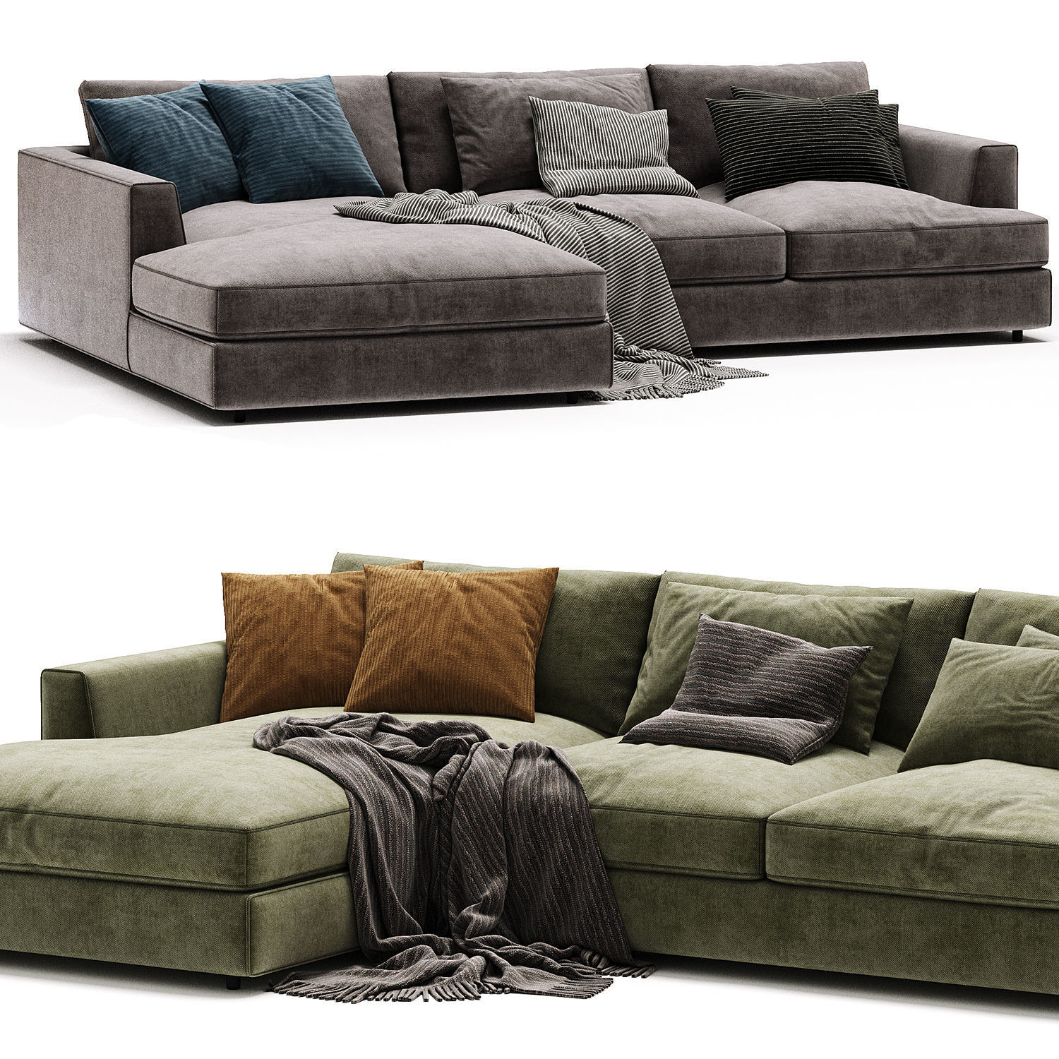 Andre Sectional Graceland Slate 3D model | CGTrader