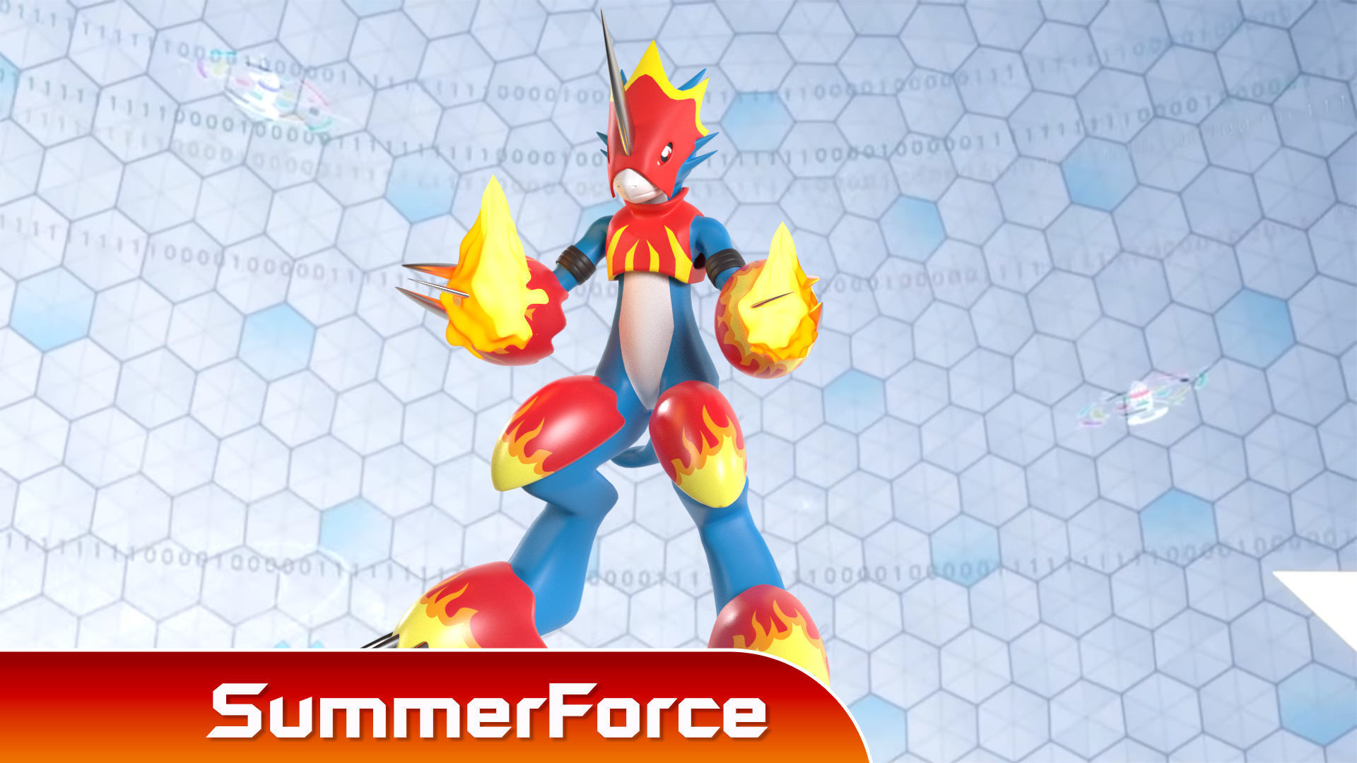 Flamedramon - Digimon 3D model rigged | CGTrader