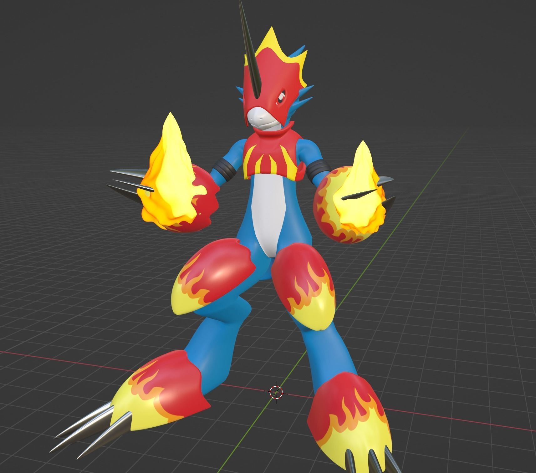 Flamedramon - Digimon 3D model rigged | CGTrader