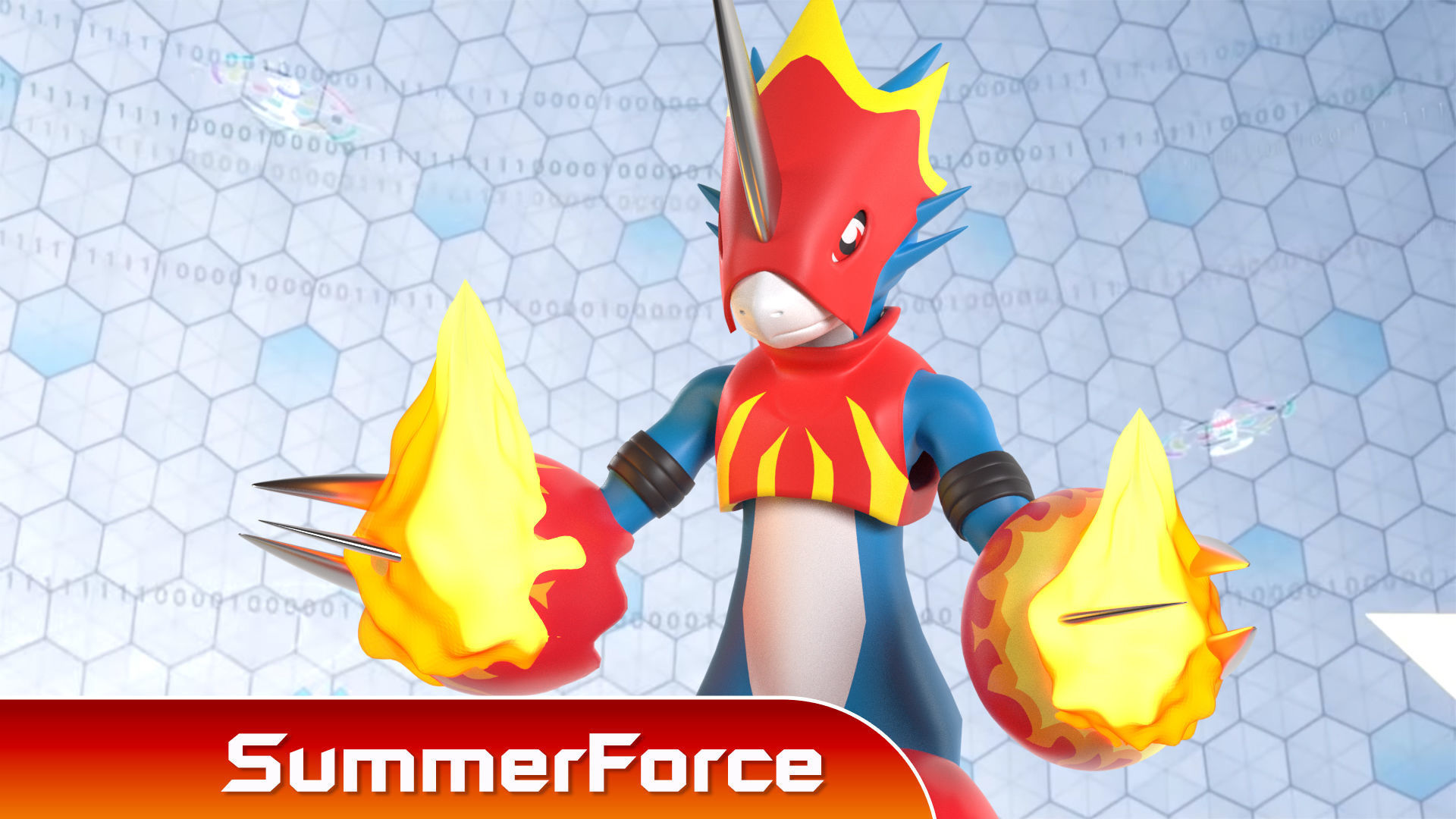 Flamedramon - Digimon 3D model rigged | CGTrader