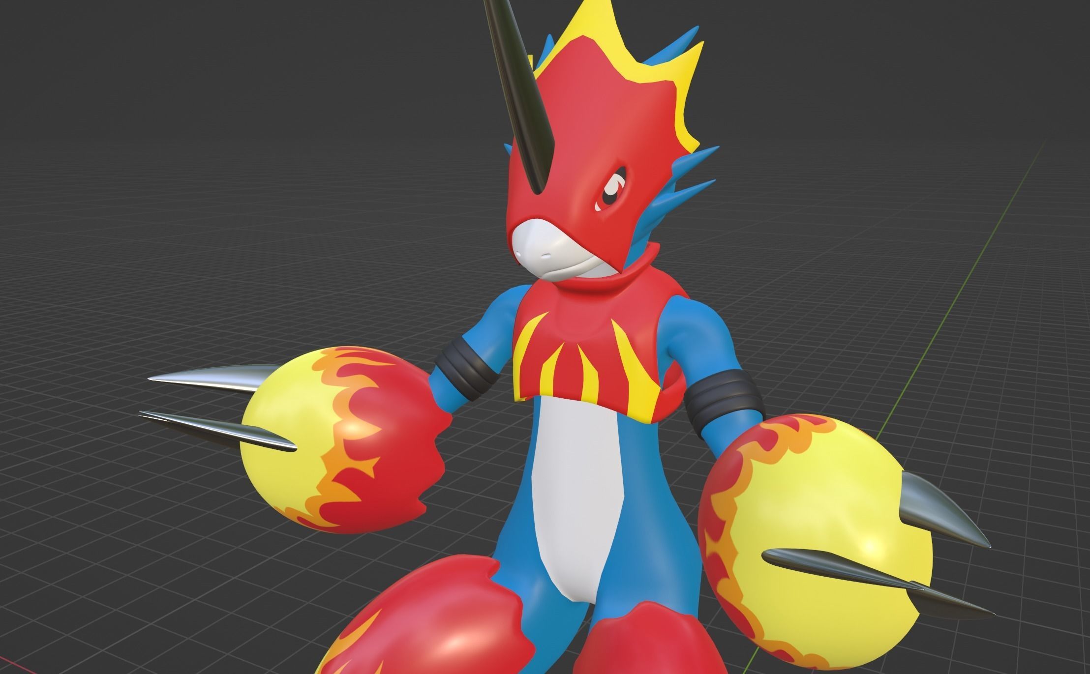 Flamedramon - Digimon 3D model rigged | CGTrader