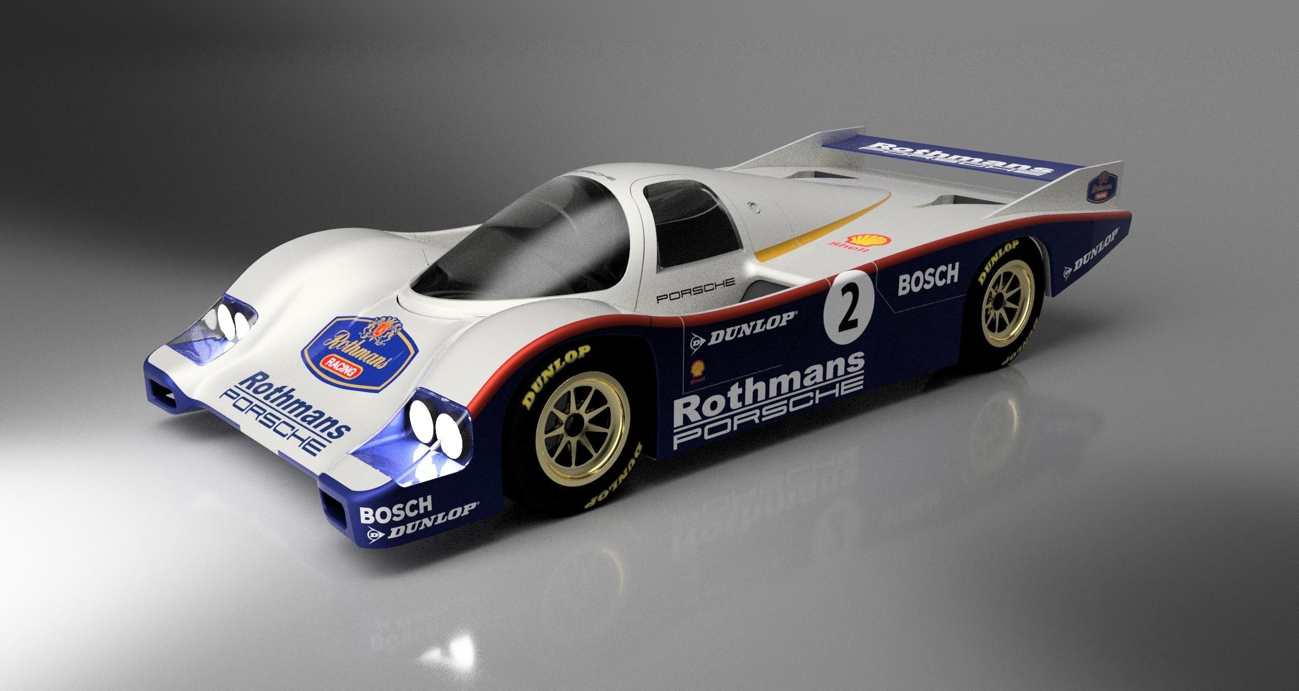 PORSCHE 962 ROTHMANS 1985 LE MANS CHAMPION 3D model 3D printable | CGTrader