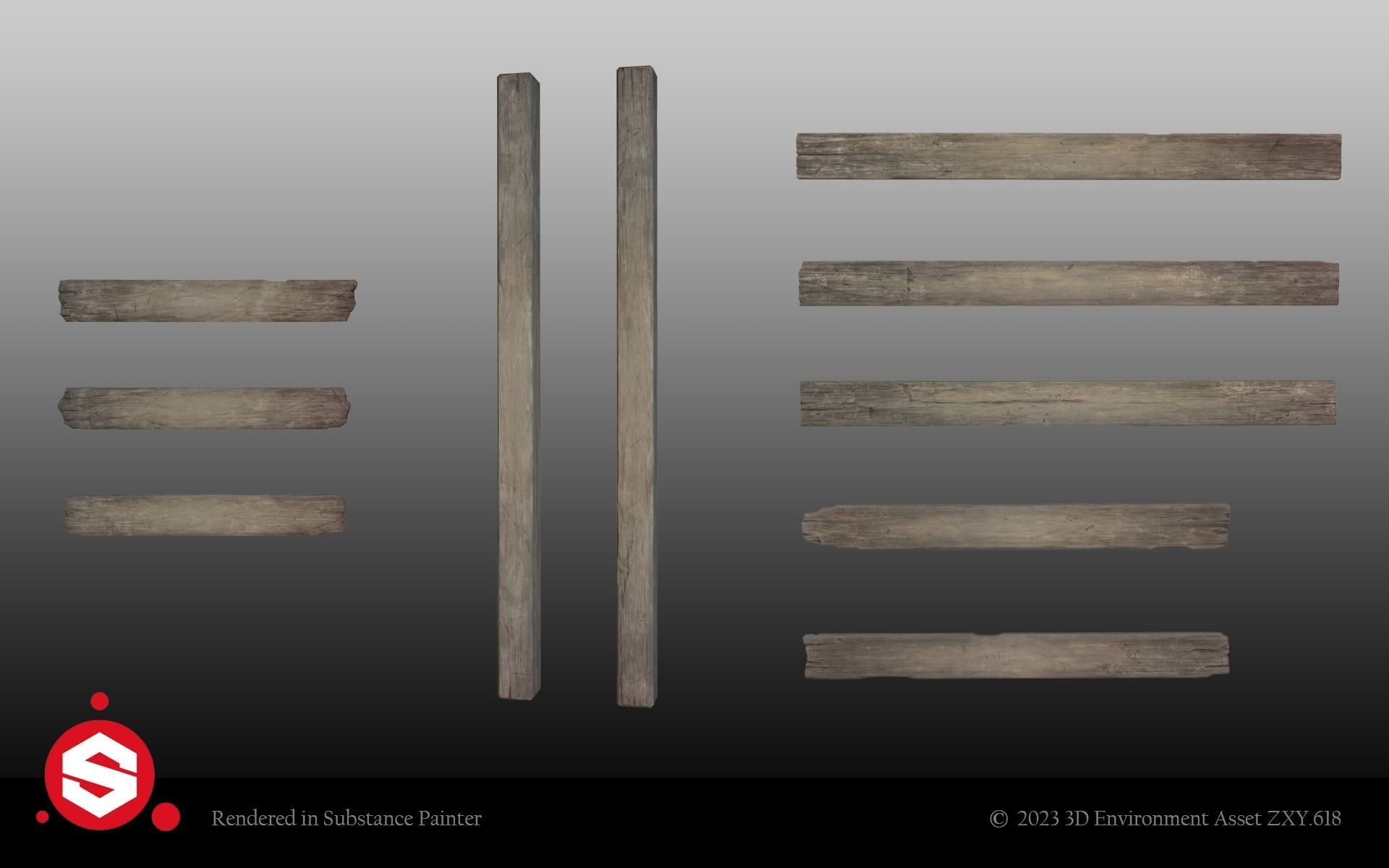 3D model Old Wood Planks Combination for Unreal Engine and Unity 3D VR ...