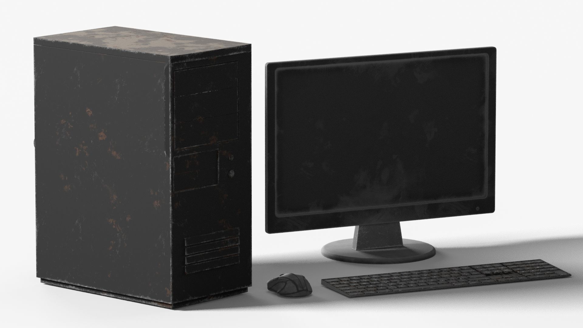 3D model Old computer set VR / AR / low-poly | CGTrader