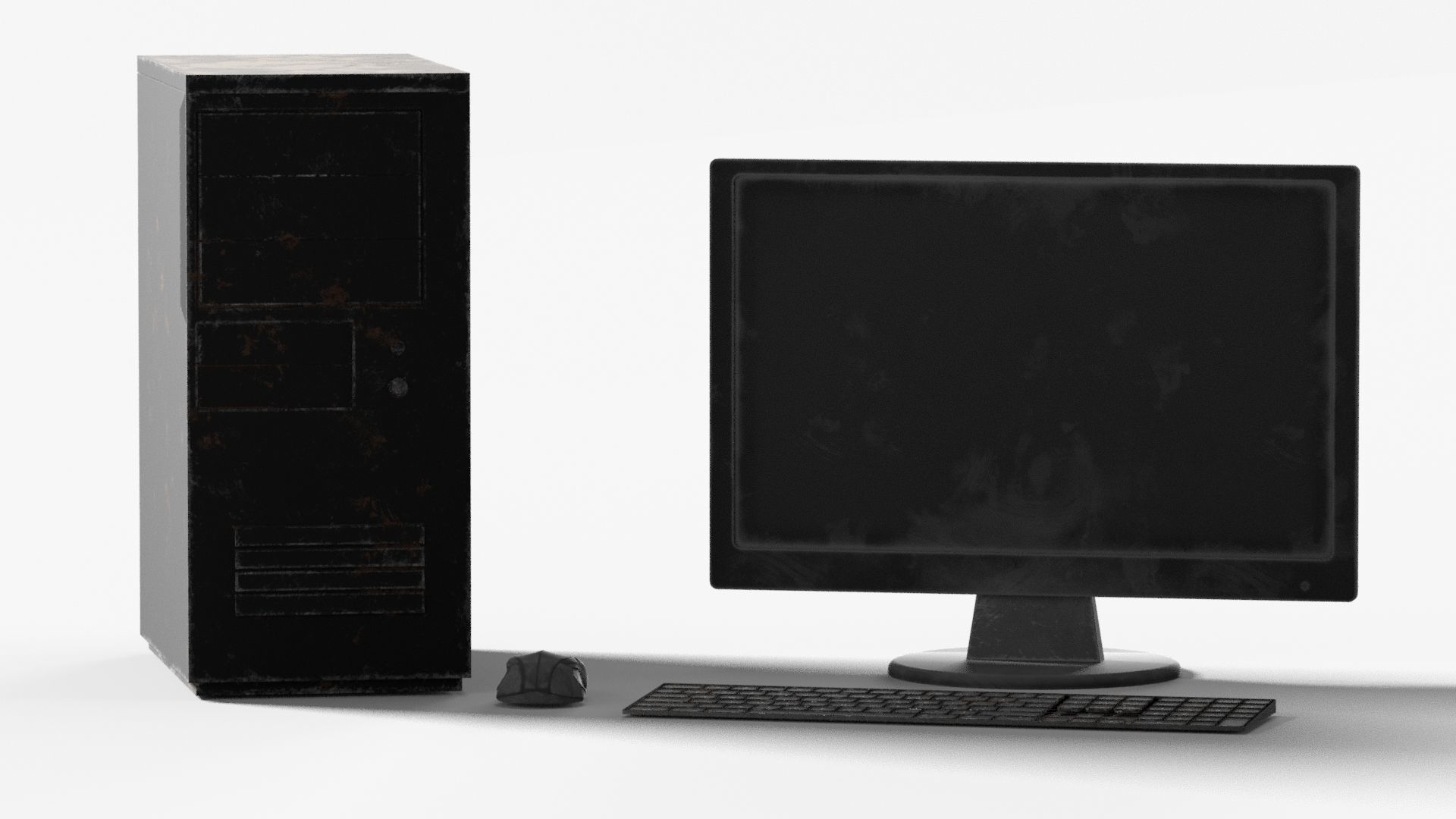 3D model Old computer set VR / AR / low-poly | CGTrader