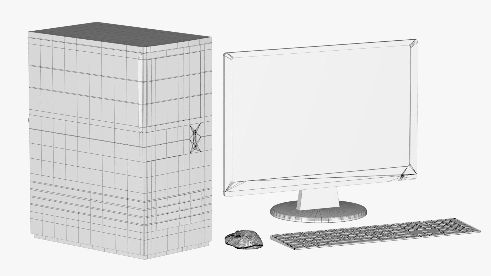 3D model Old computer set VR / AR / low-poly | CGTrader