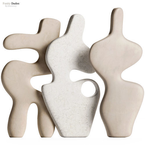 Funky Dudes Abstract Sculpture Set 3D model | CGTrader