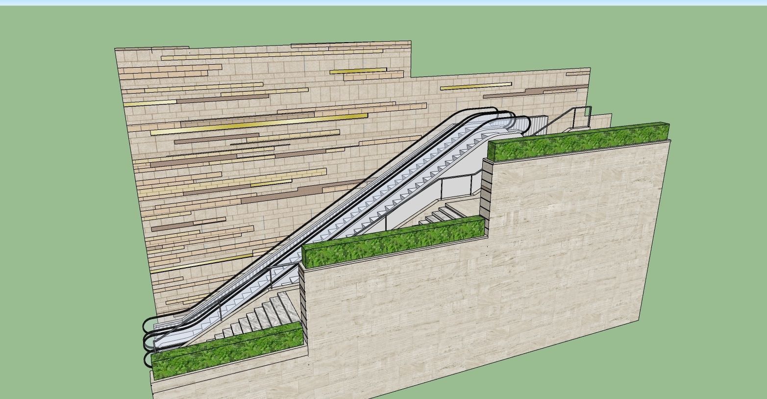 3D model of escalators and stairs 3D model | CGTrader