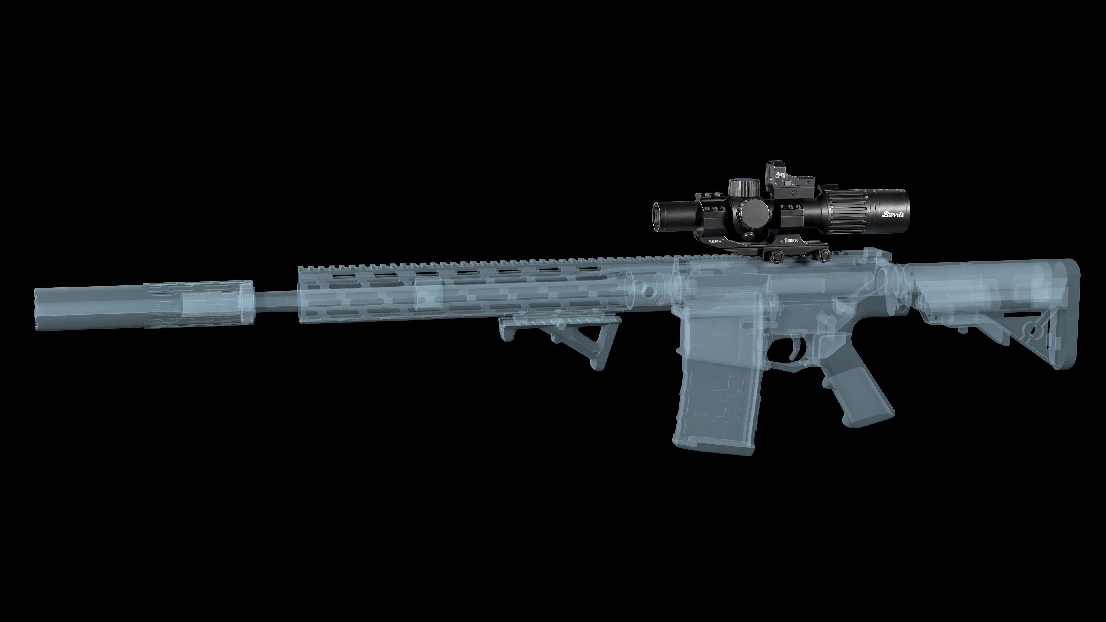 3D Model Collection Burris RT6 riflescope with Burris FastFire 3 Red Dot Sight VR / AR / low ...