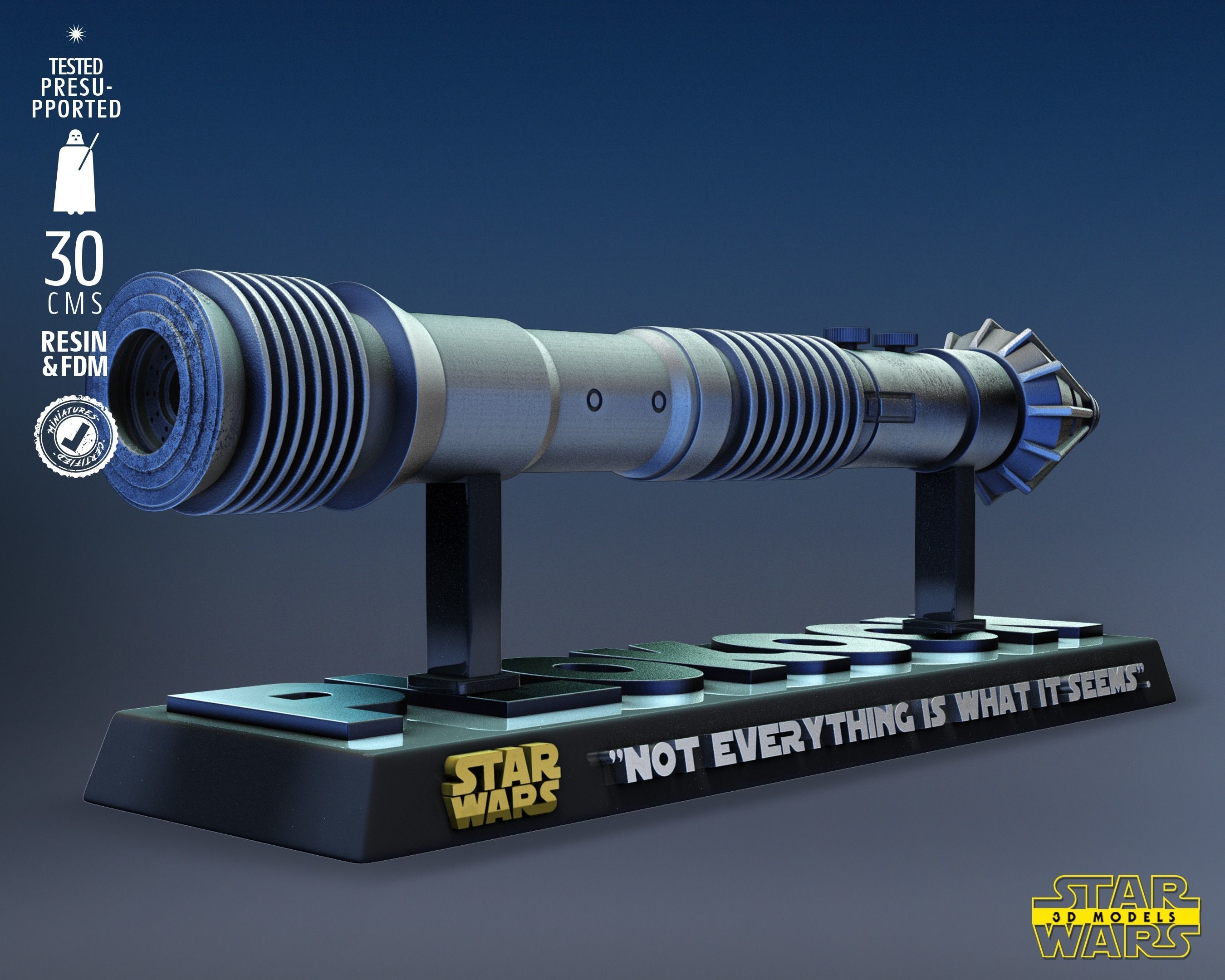 Plo Koon Lightsaber Sculpture Tested and Ready for 3D printing 3D model ...