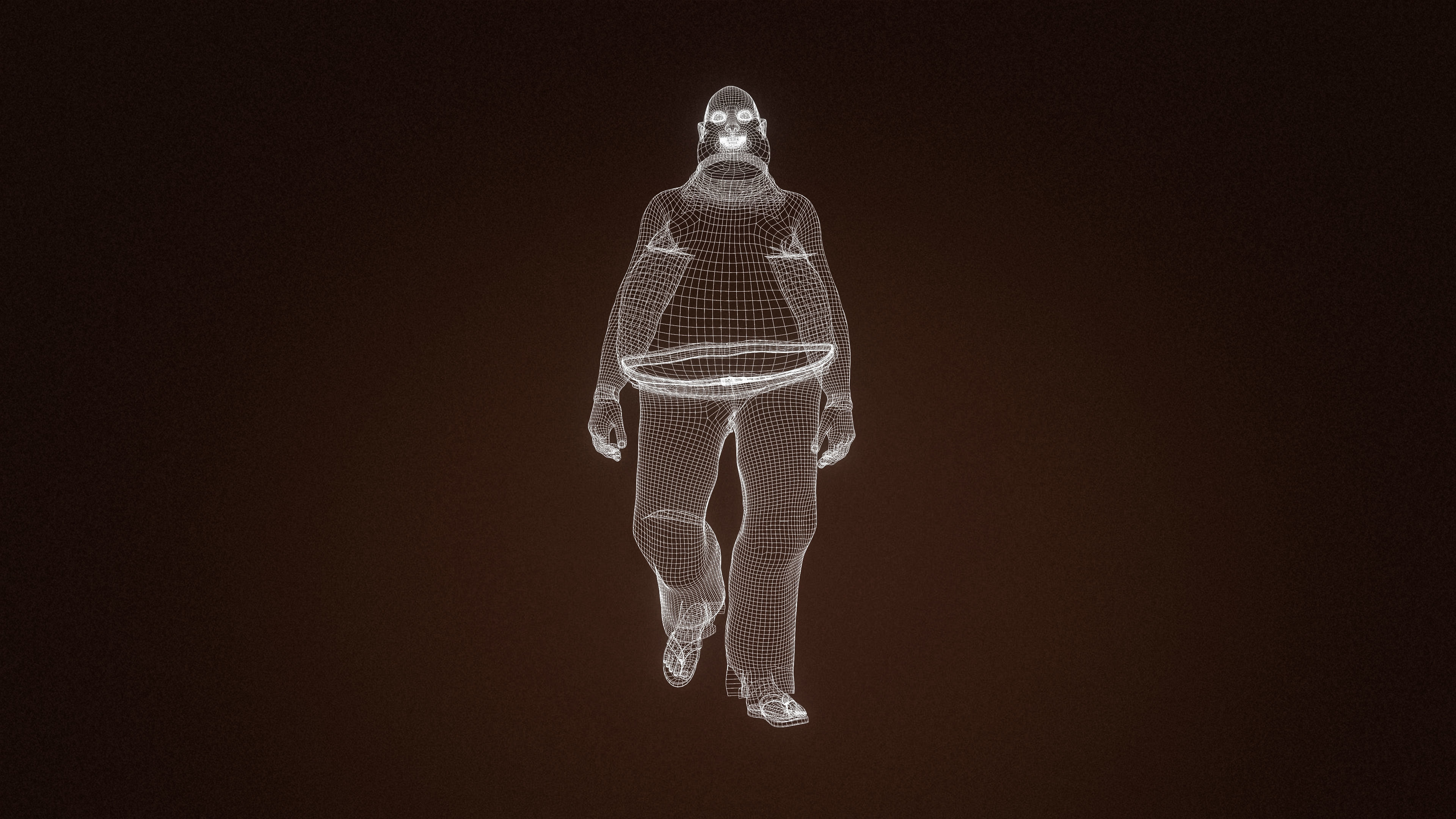 3D model High Quality Chubby Fat Cartoon Man Character VR / AR / low ...