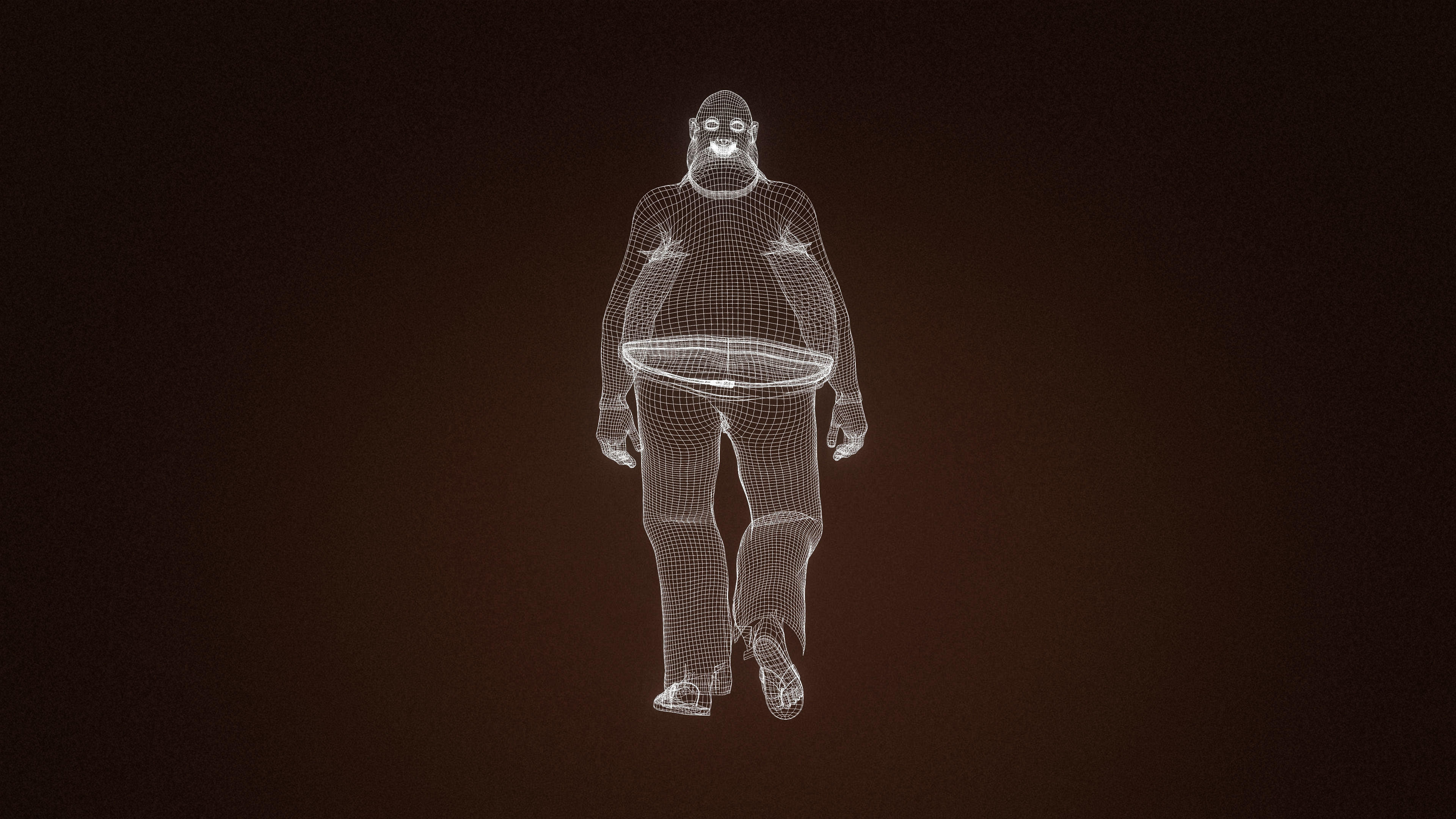3D model High Quality Chubby Fat Cartoon Man Character VR / AR / low ...