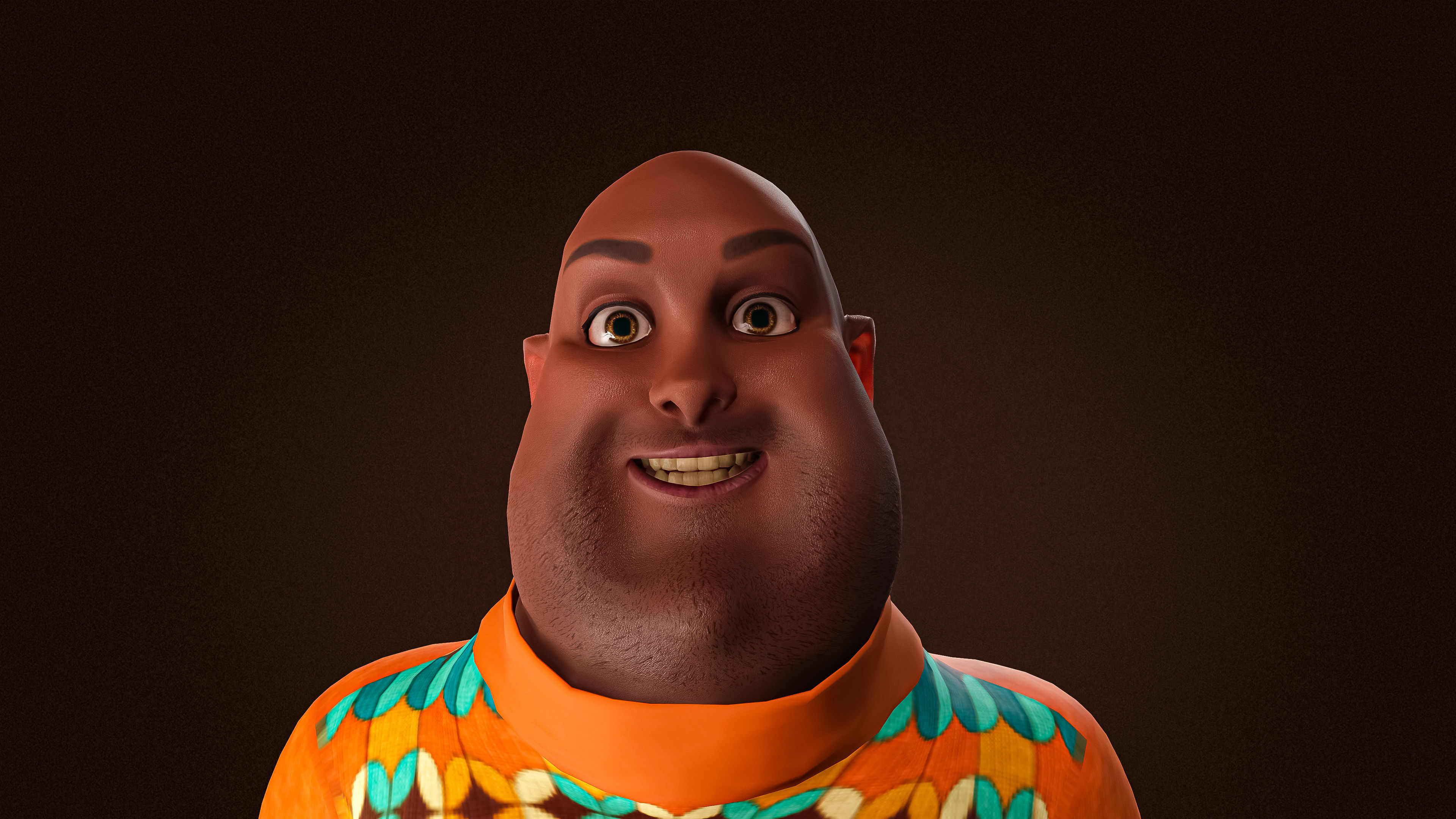 3D model High Quality Chubby Fat Cartoon Man Character VR / AR / low ...