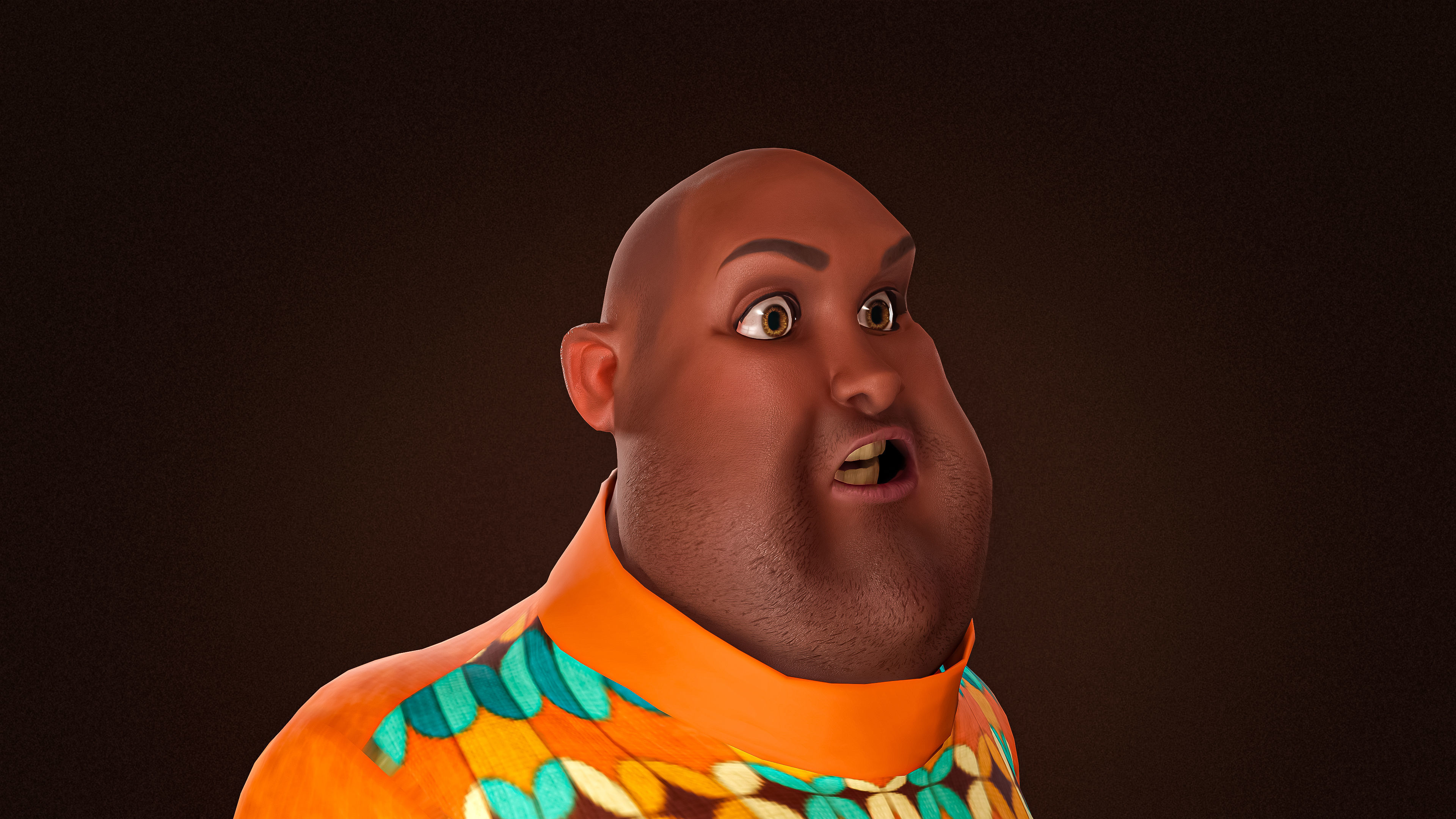 3D model High Quality Chubby Fat Cartoon Man Character VR / AR / low ...