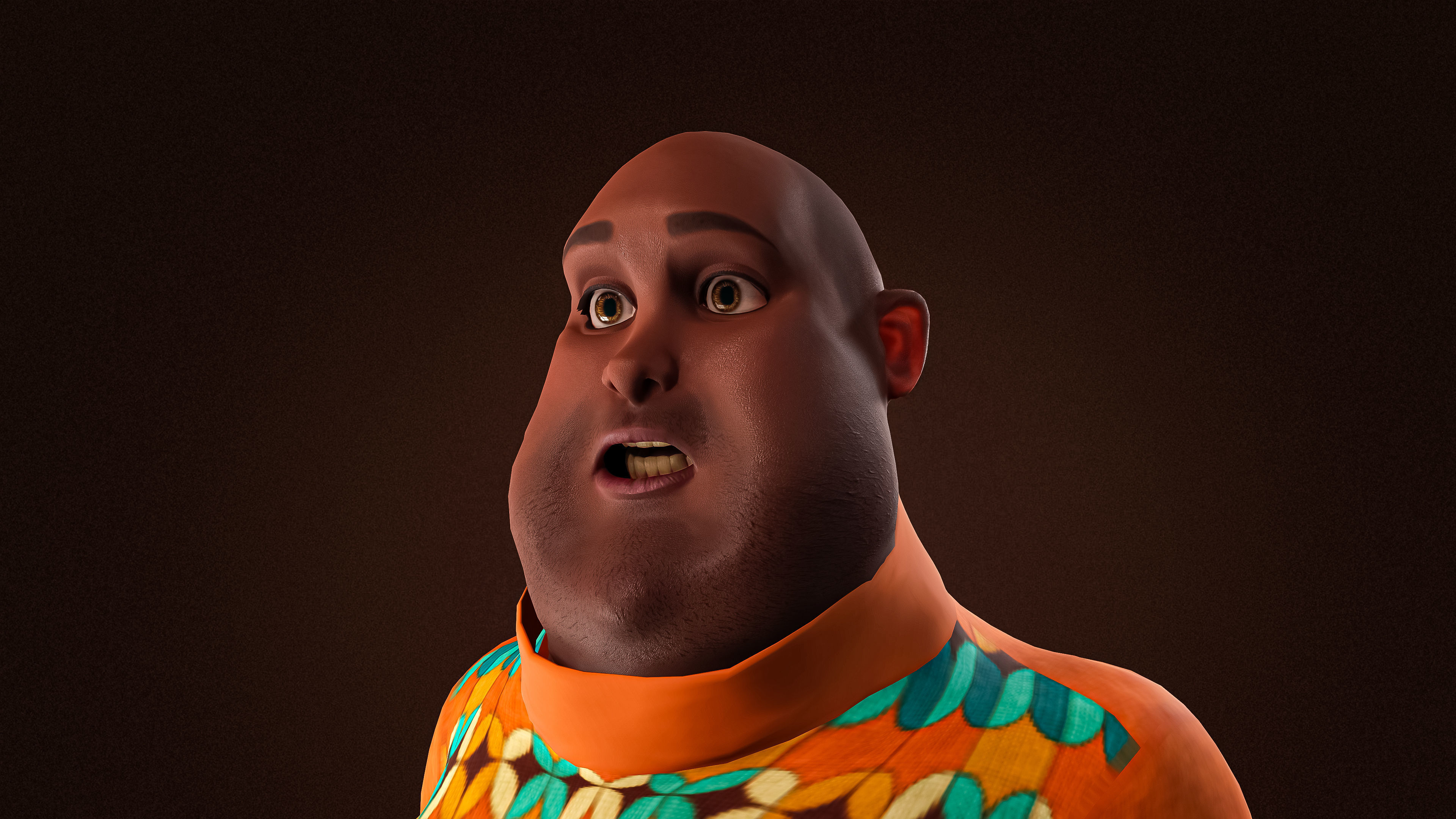 3D model High Quality Chubby Fat Cartoon Man Character VR / AR / low ...