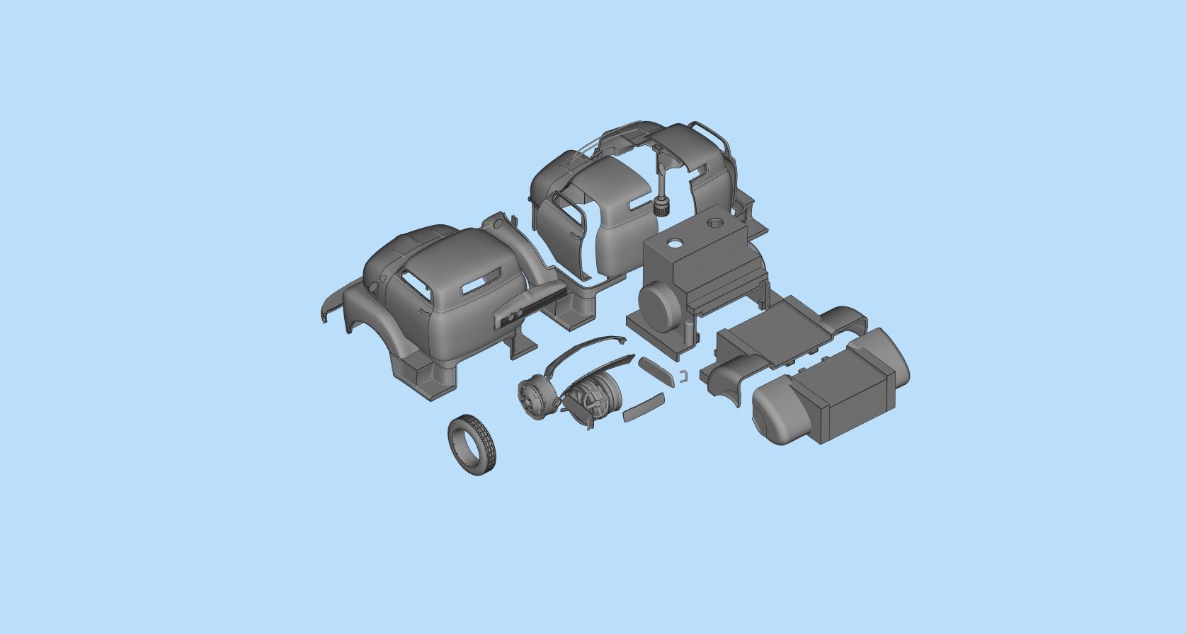 STL for 3Dprinting custom vintage older COE ratrod lowered truck 3D ...