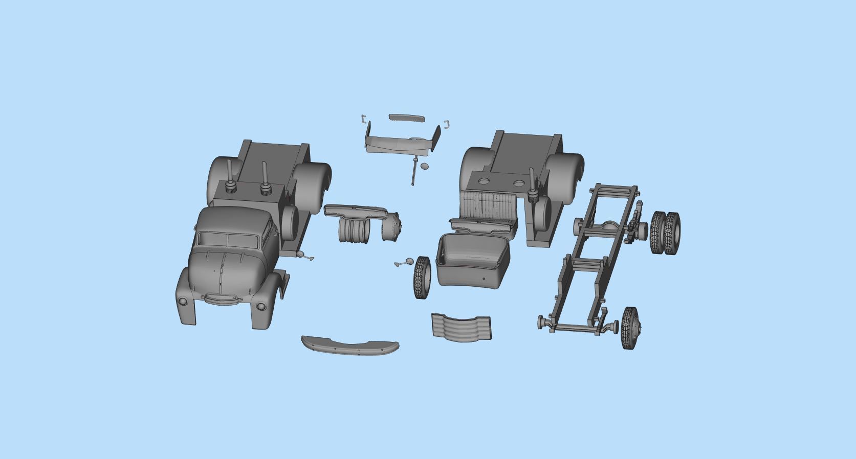 STL for 3Dprinting custom vintage older COE ratrod lowered truck 3D ...