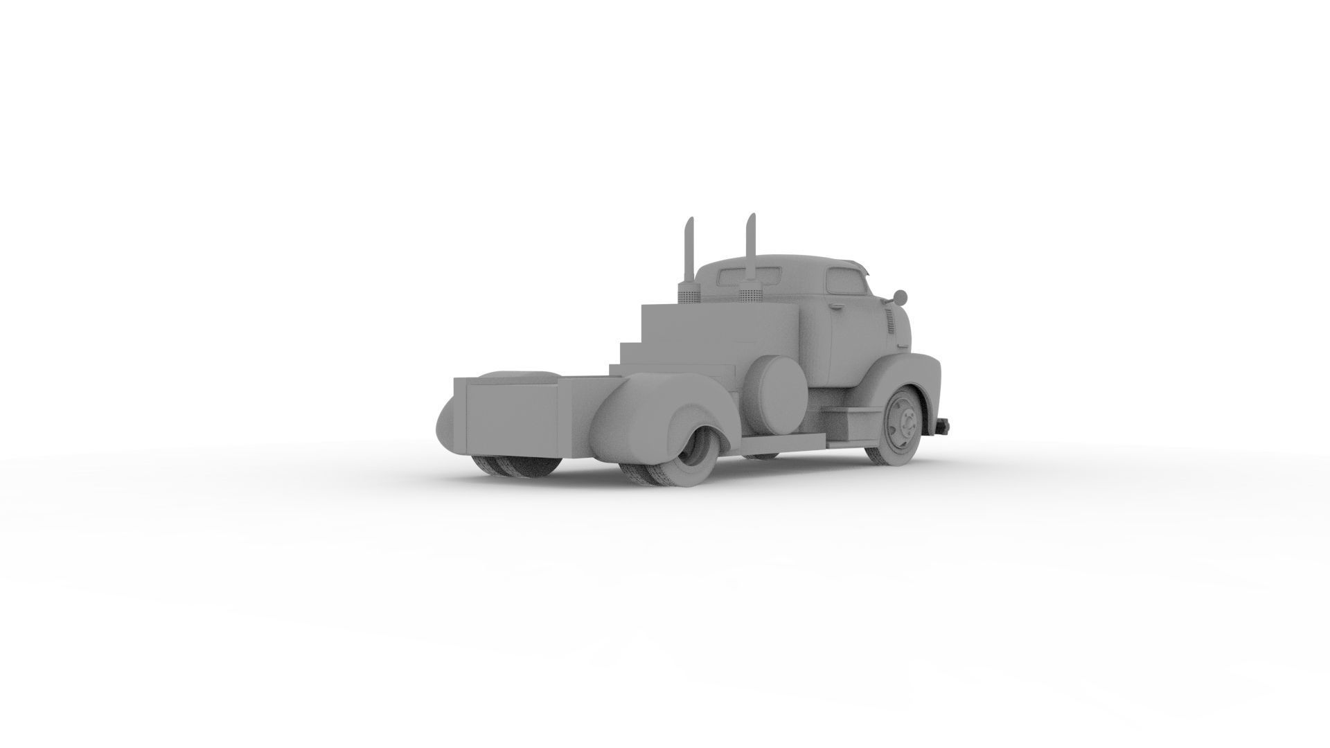 STL for 3Dprinting custom vintage older COE ratrod lowered truck 3D ...