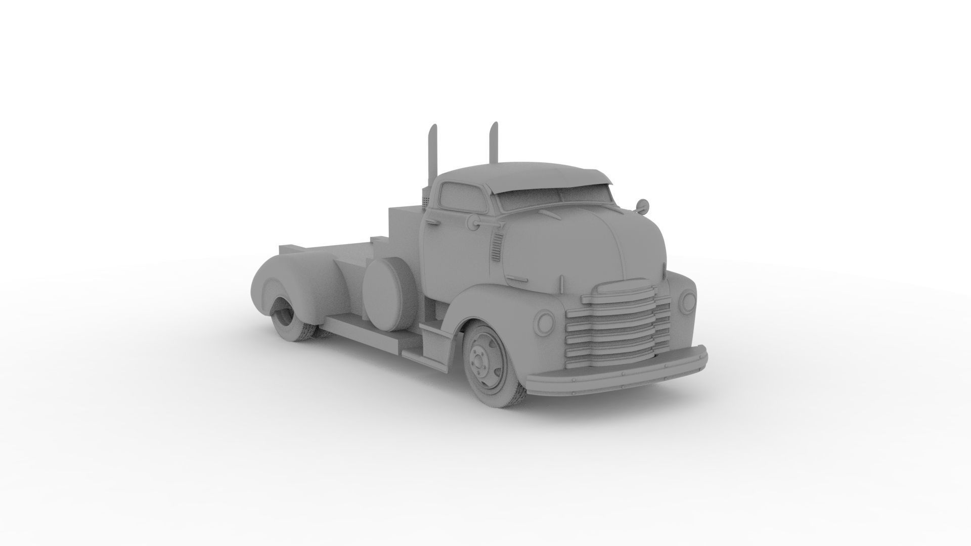 STL for 3Dprinting custom vintage older COE ratrod lowered truck 3D ...