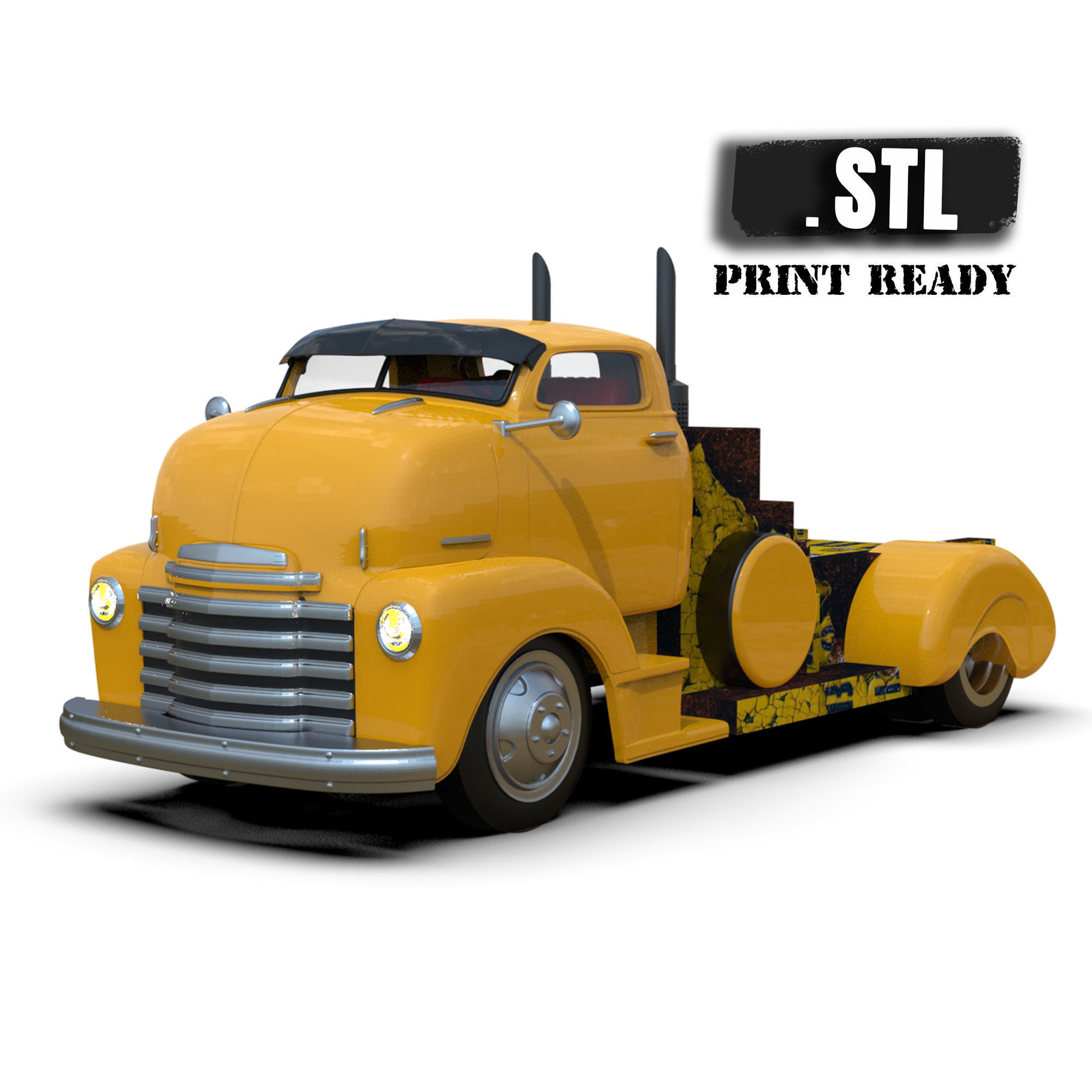 STL for 3Dprinting custom vintage older COE ratrod lowered truck 3D model 3D printable | CGTrader
