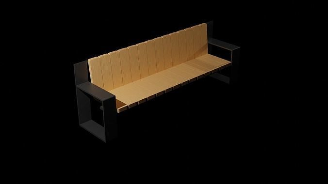 3D model wood bench VR / AR / low-poly | CGTrader