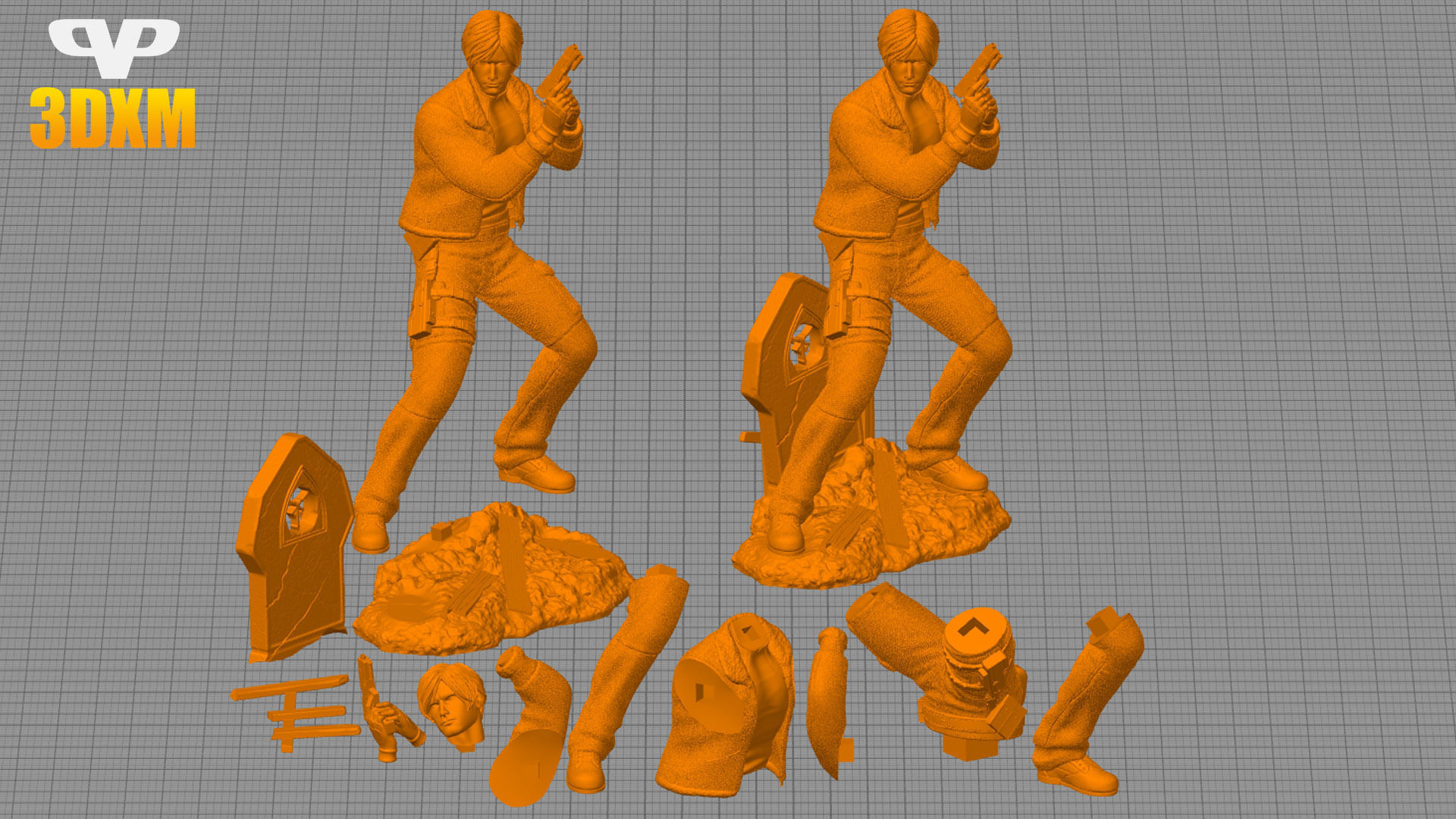 Leon RE4 STL for 3D Printing 3DXM ChibiSTL 3D model 3D printable | CGTrader