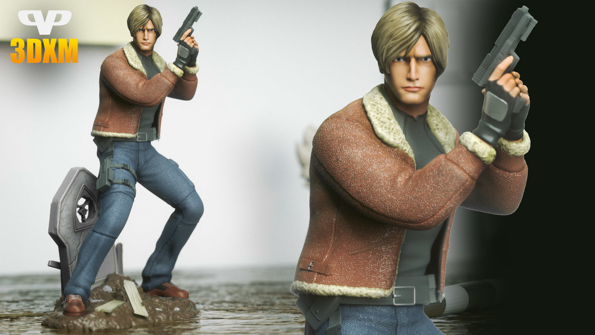 Leon RE4 STL for 3D Printing 3DXM ChibiSTL 3D model 3D printable | CGTrader